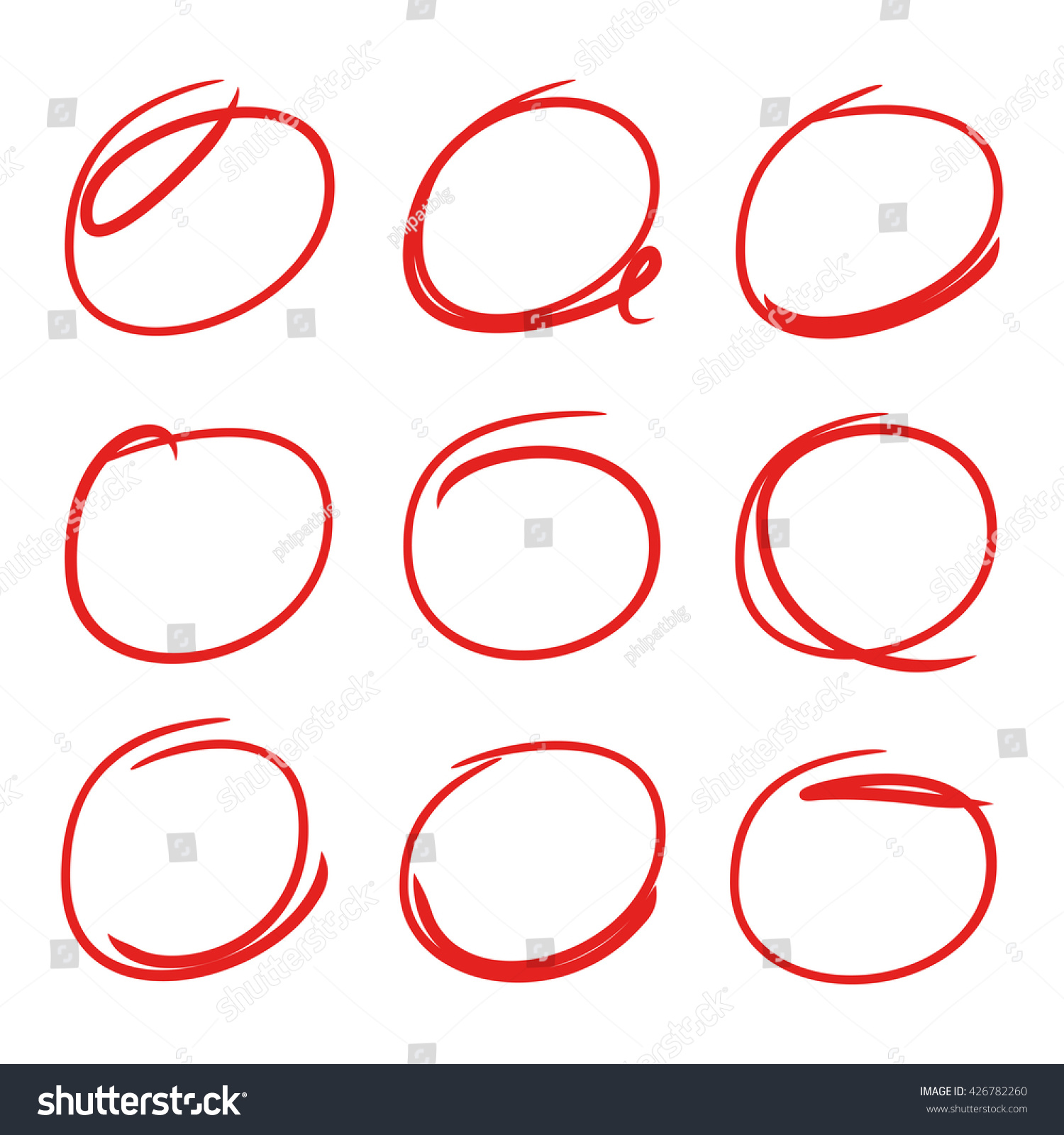 Red Circle Highlighting Text Stock Vector 426782260 - Shutterstock
