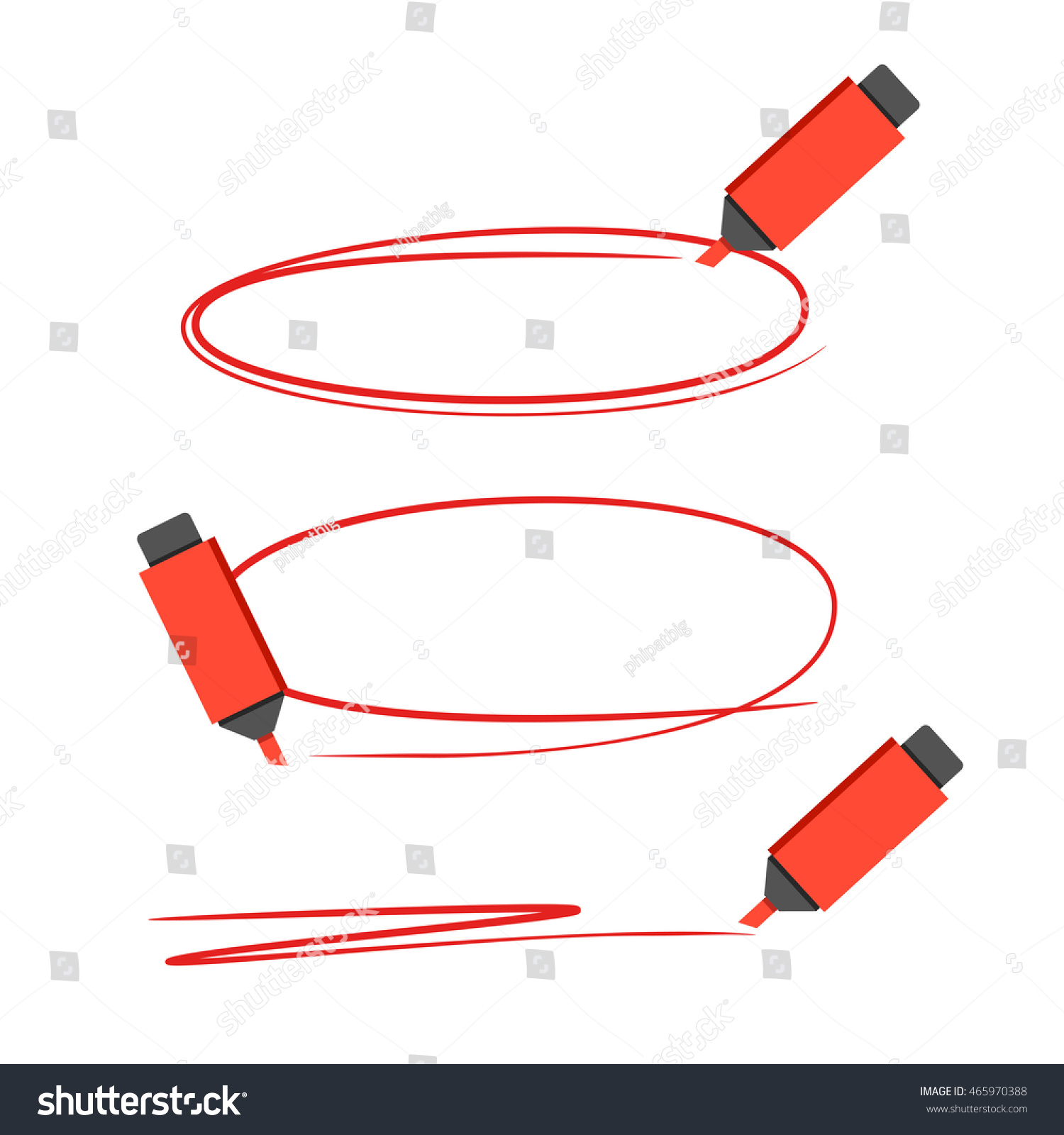 Red Circle Highlight Circle Marking Text: vector de stock (libre de ...