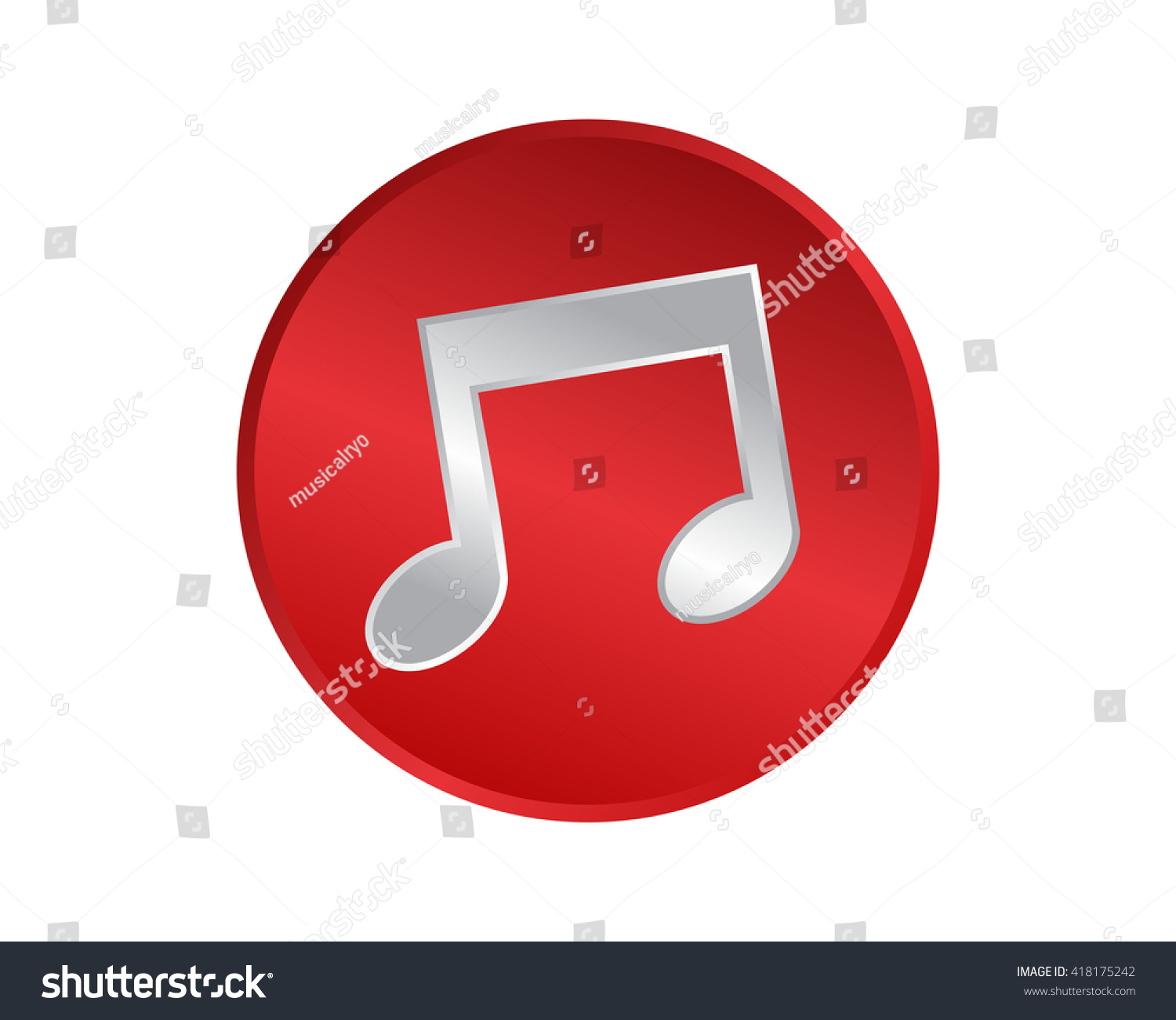 Red Circle Musical Notes Tone Tune: vector de stock (libre de regalías ...