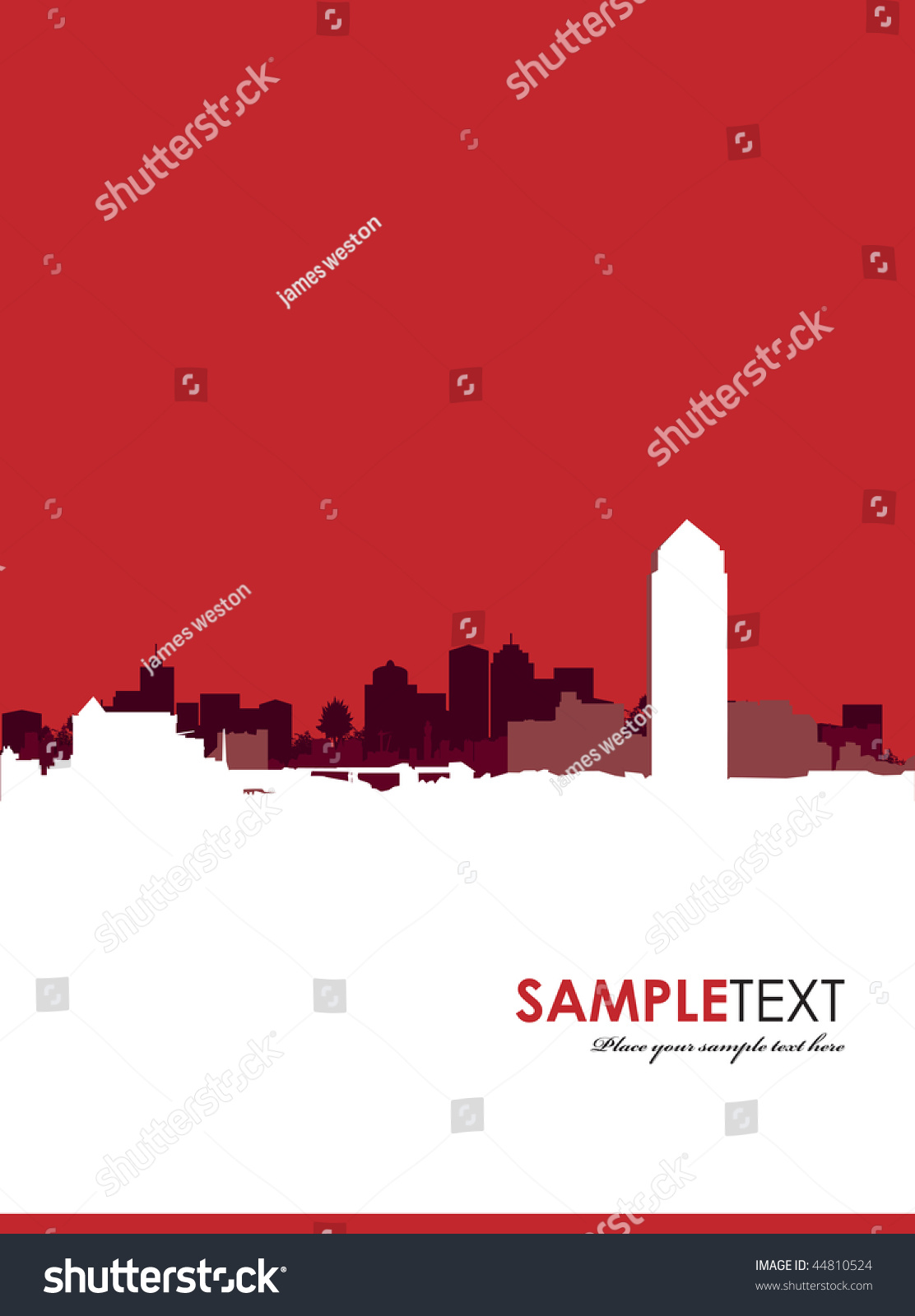 Red Cityscape Brochure Background Stock Vector (Royalty Free) 44810524