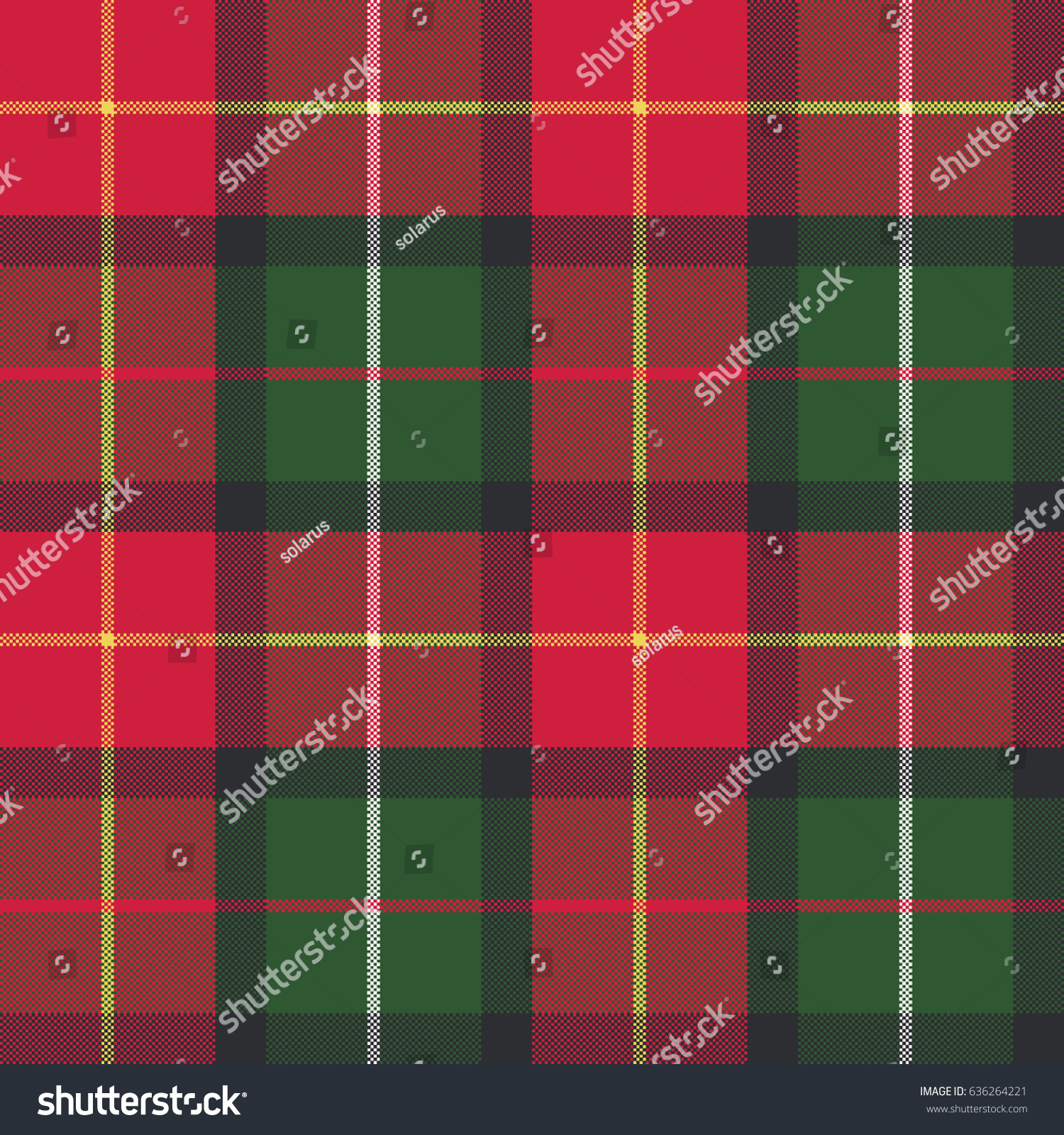 Red Classic Plaid Pixel Texture Seamless Stock Vector (Royalty Free ...