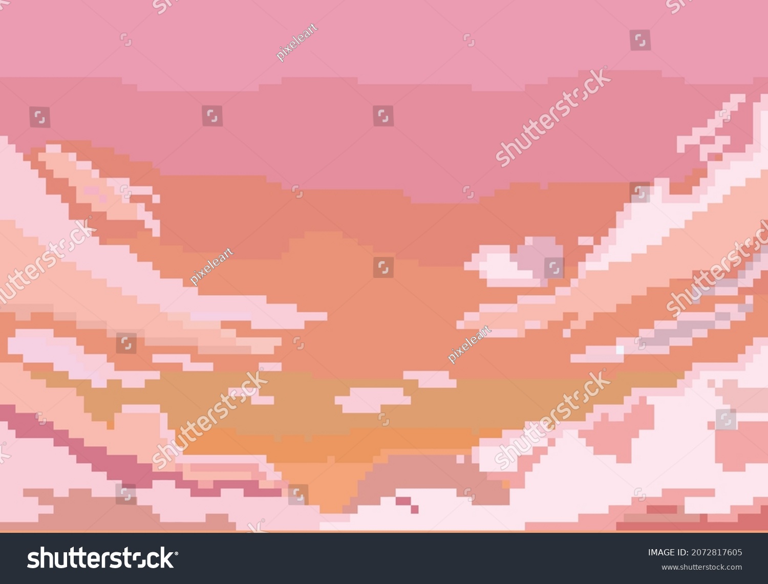 Red Cloud View Pixel Art Style Stock Vector (Royalty Free) 2072817605