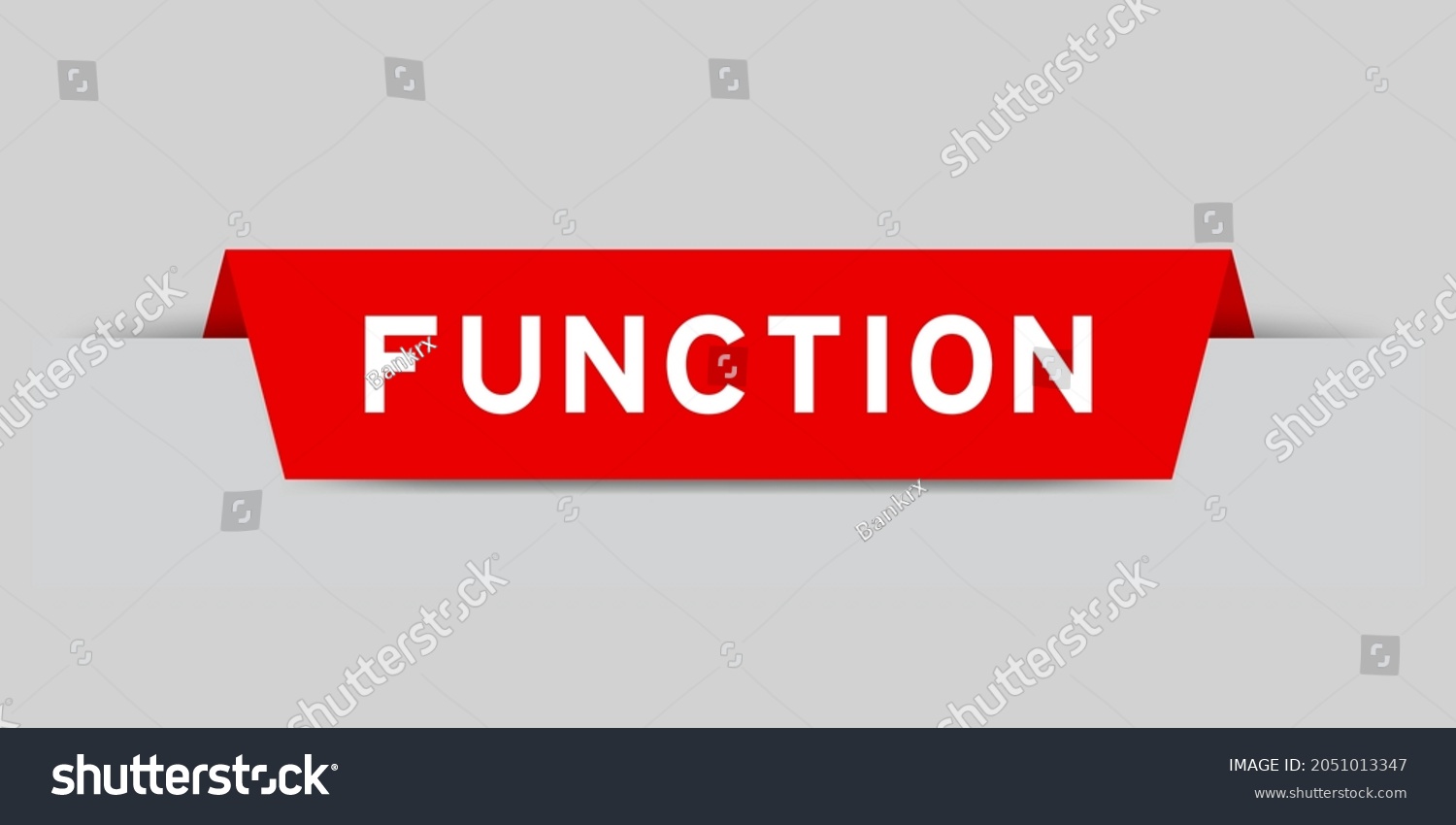 Red Color Inserted Label Word Function Stock Vector (Royalty Free ...