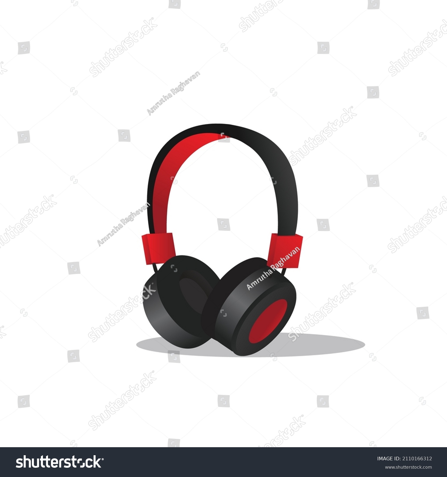 Red Colour Headphone Vector Design Stock Vector (Royalty Free ...