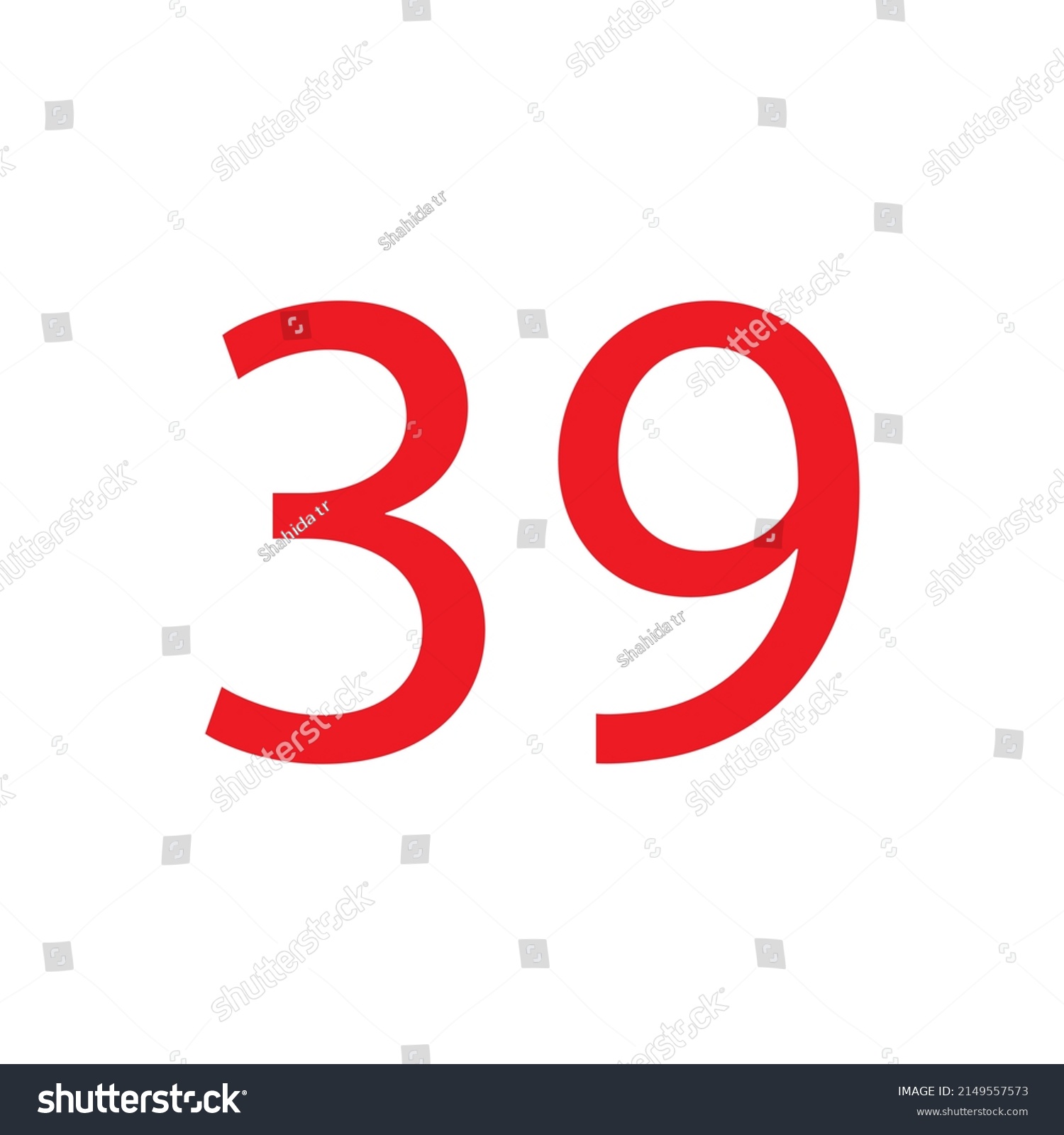 Red Colour Number Vector Illustration Stock Vector (Royalty Free ...