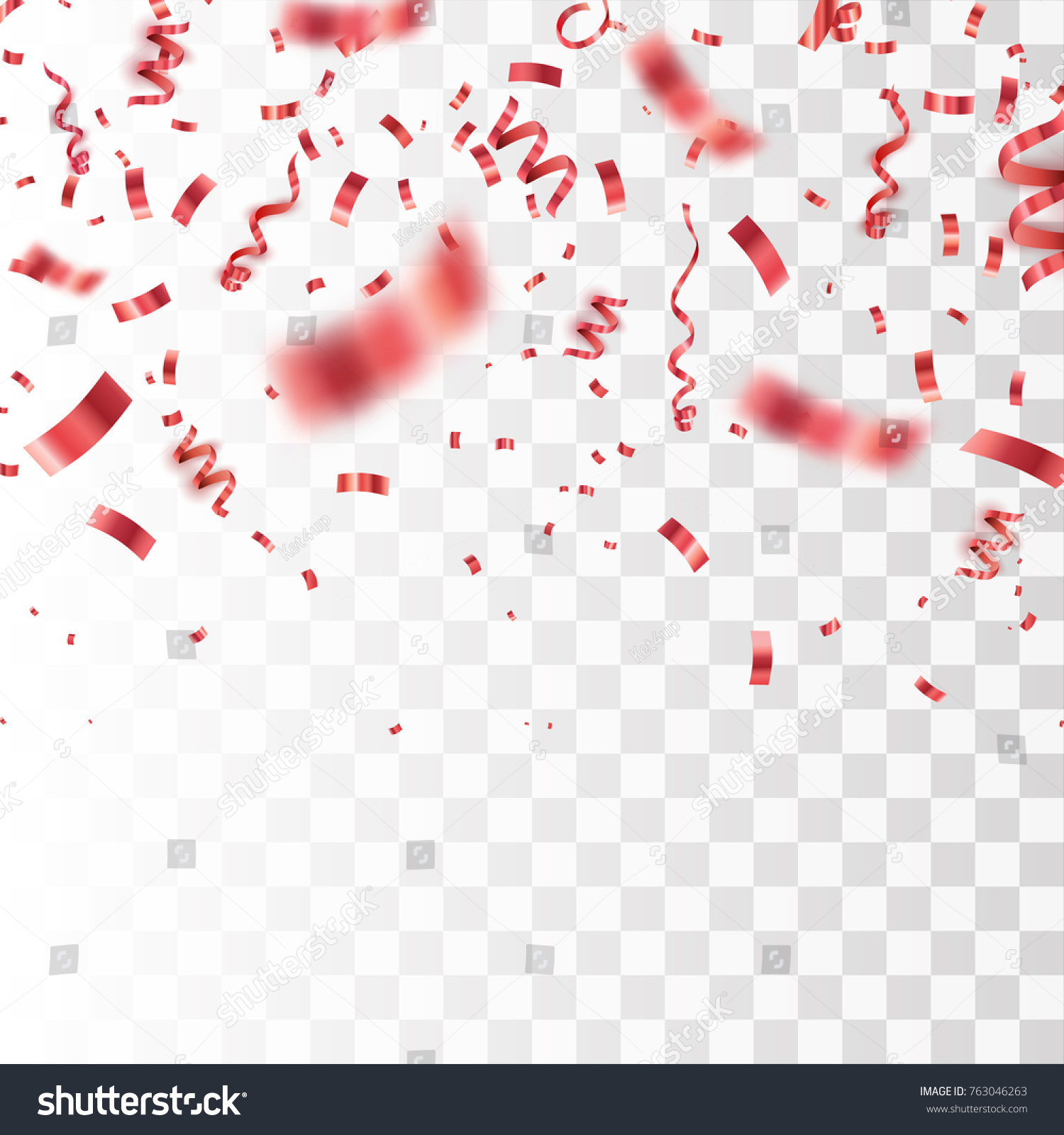 Red Confetti Isolated Festive Background Vector Stock Vector (Royalty ...