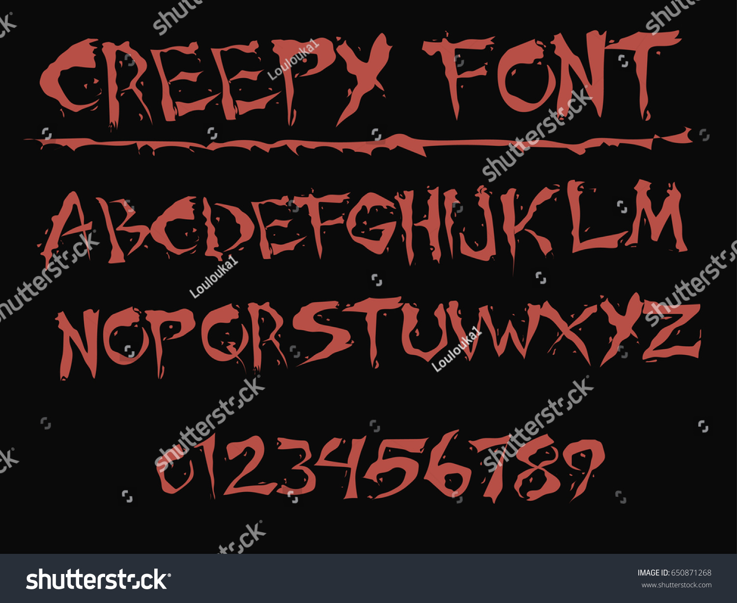 Red Creepy Font Vector Stock Vector (Royalty Free) 650871268 | Shutterstock