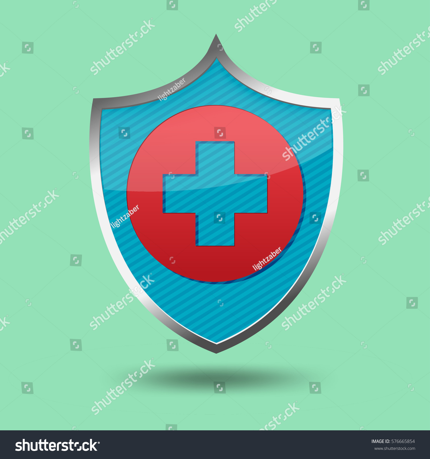 Red Cross Shield Symbol Icon Vector: vector de stock (libre de regalías ...