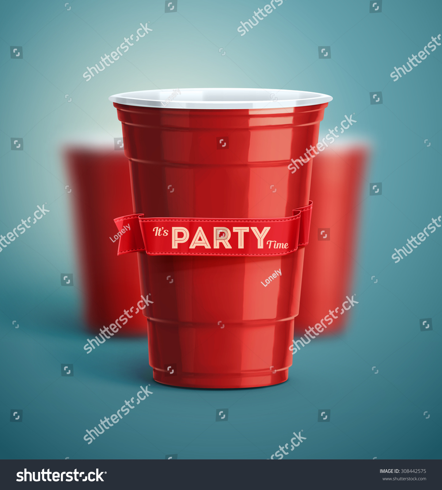 Red Cups Party Time Eps 10 Stock Vector (Royalty Free) 308442575 ...