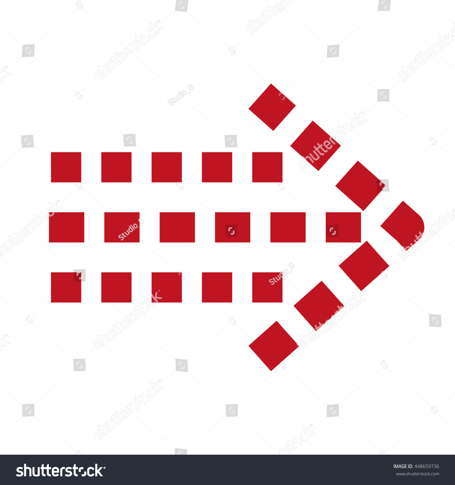 Red Cursor Arrow Isolated Flat Icon Stock Vector (Royalty Free ...