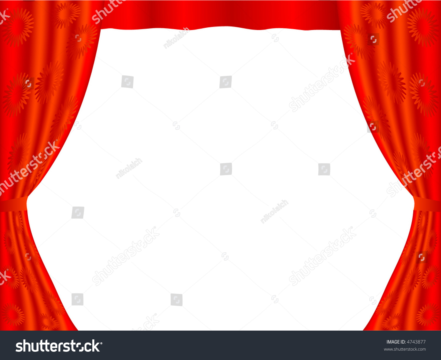 Red Curtain Frame On White Background Stock Vector (Royalty Free) 4743877