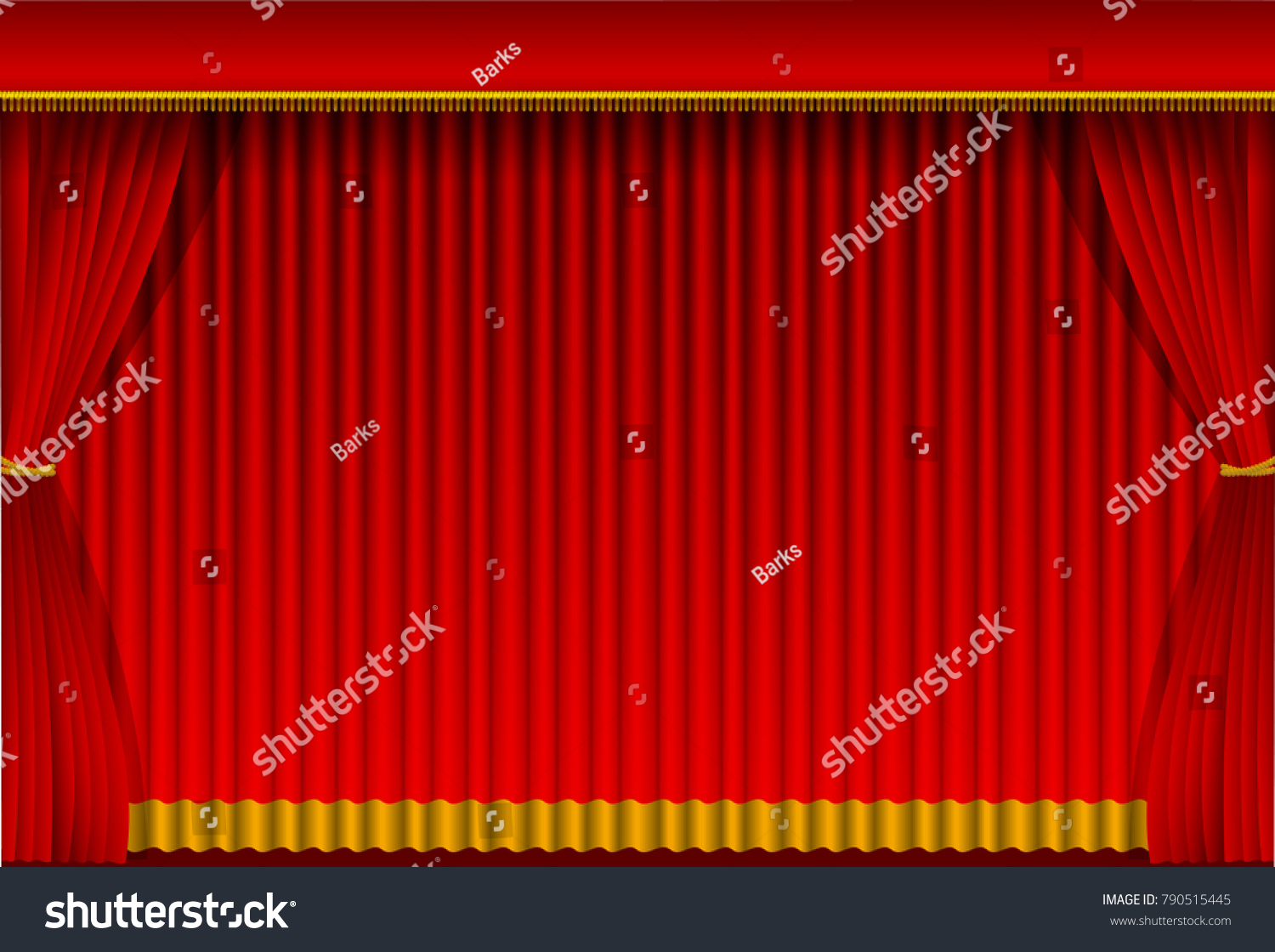 Red Curtain Background Illustration Landscape Stock Vector (Royalty ...