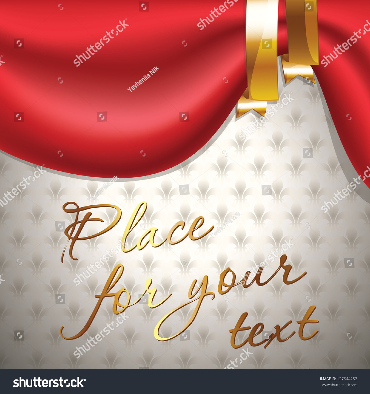 Red Curtains Royal Background Stock Vector (Royalty Free) 127544252