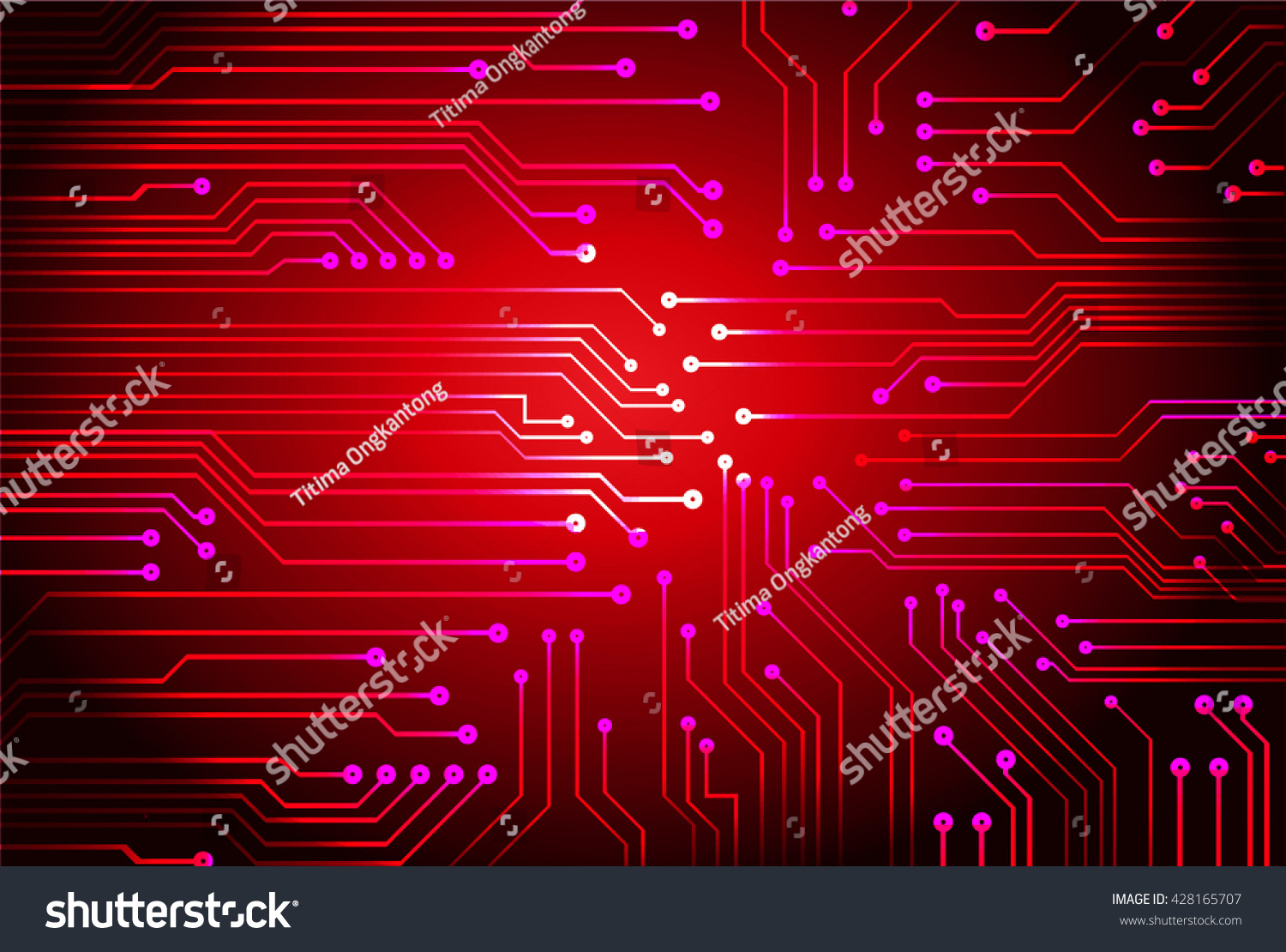 Red Cyber High Tech Circuit Board Stock Vector (Royalty Free) 428165707
