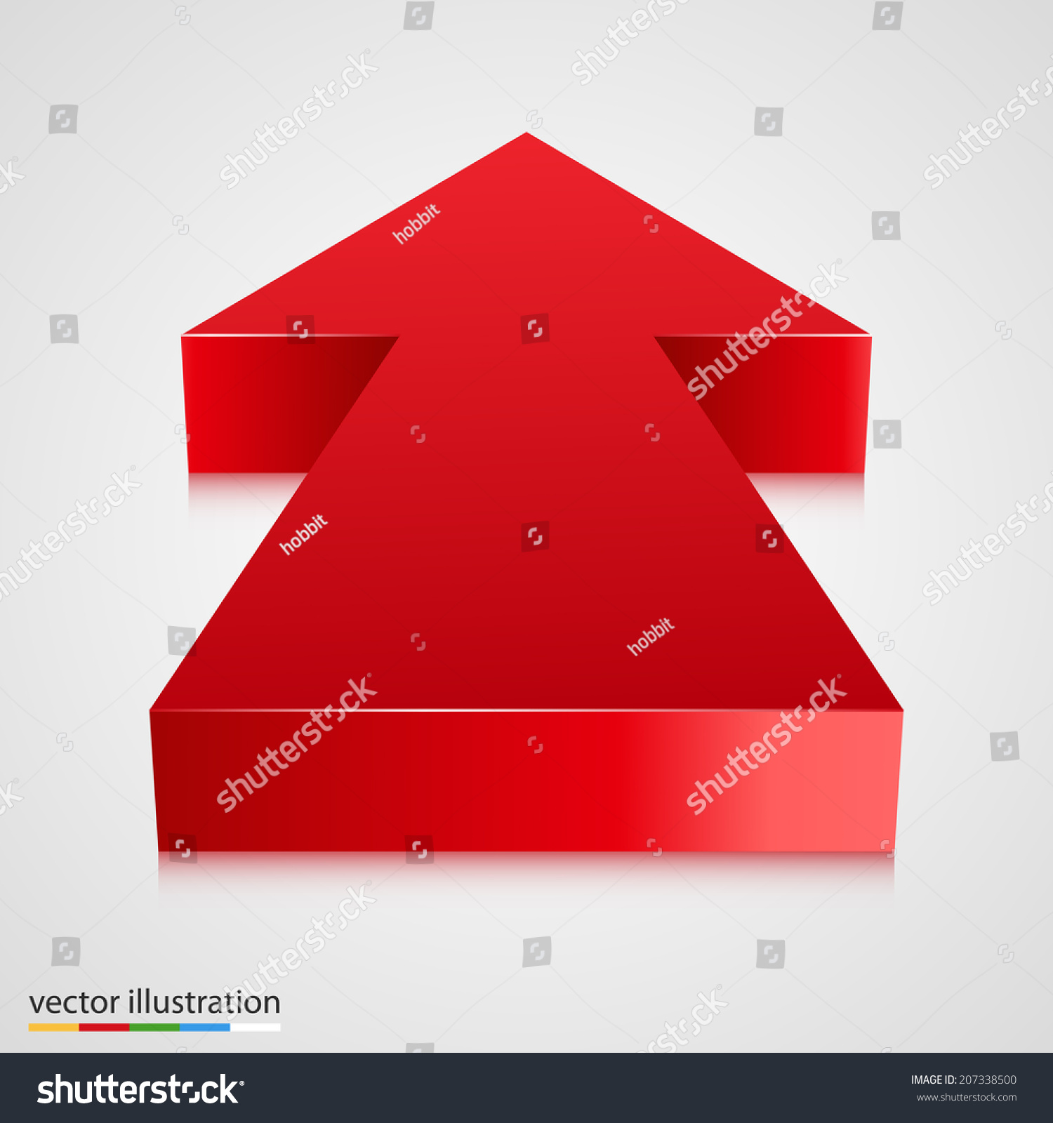 Red 3d Arrow Pointing Towards Vector Stock Vector 207338500 - Shutterstock