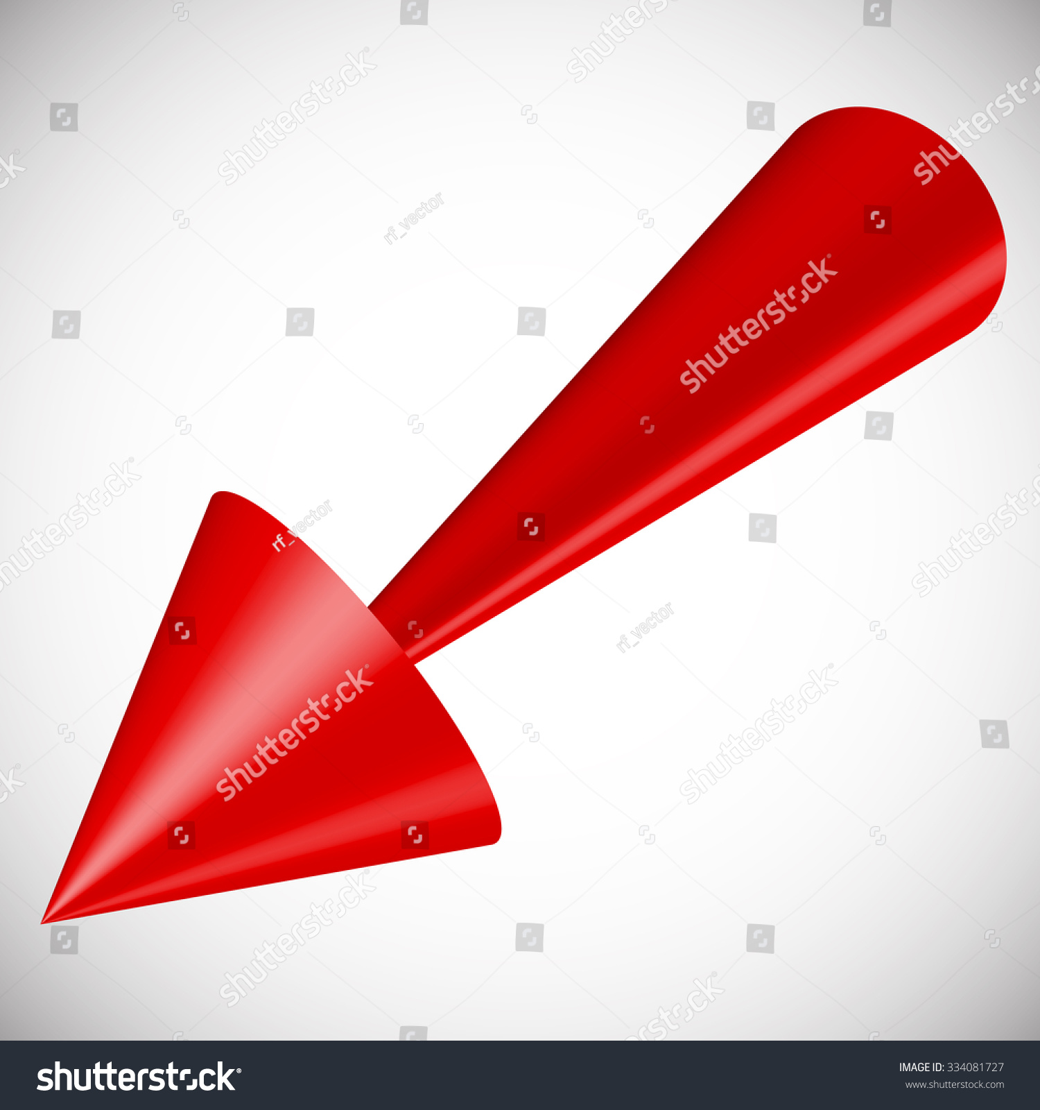 Red 3d Arrow Render On White Stock Vector (Royalty Free) 334081727 ...