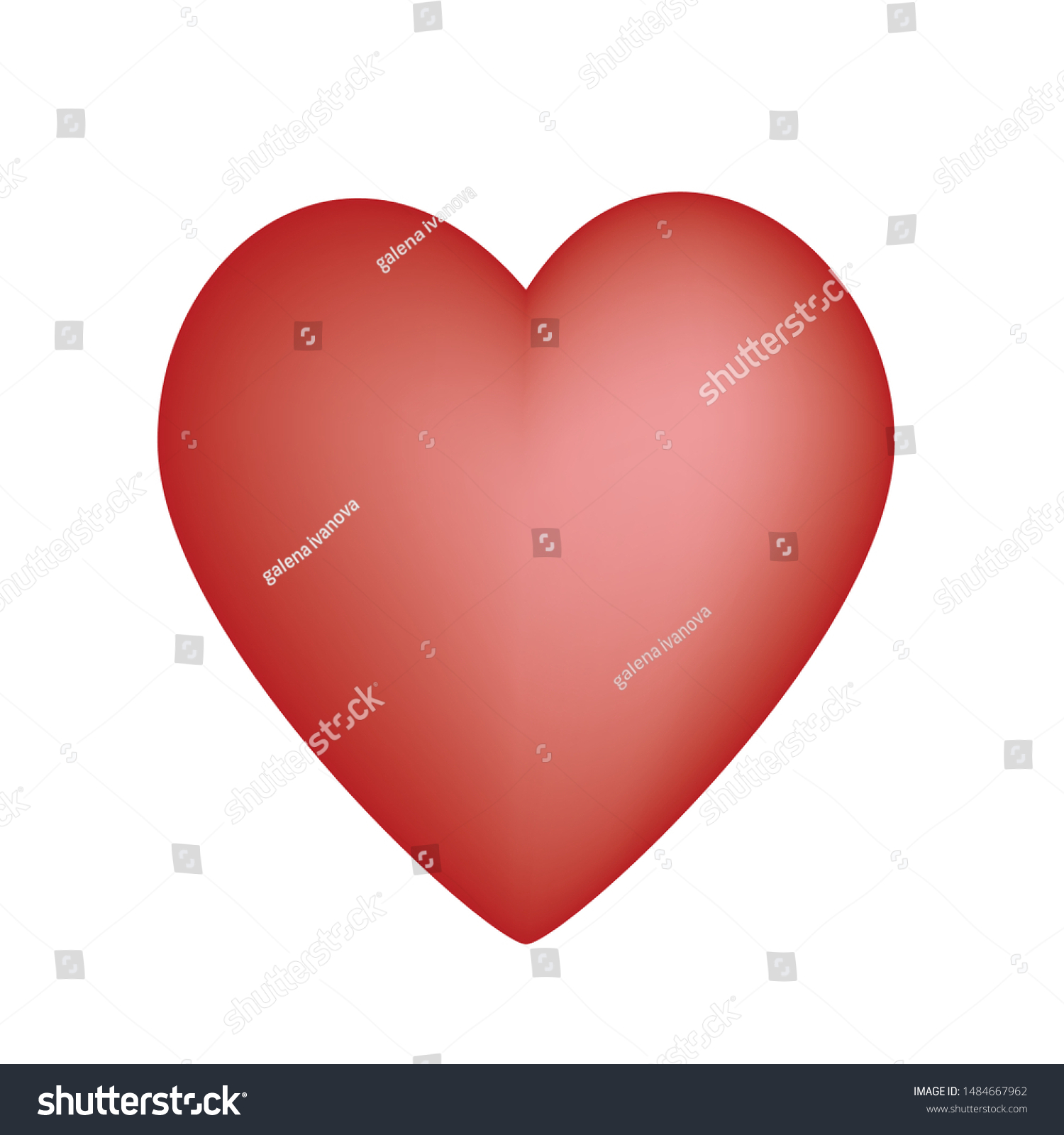 Red 3d Heart Illustration Vector Stock Vector (Royalty Free) 1484667962 ...