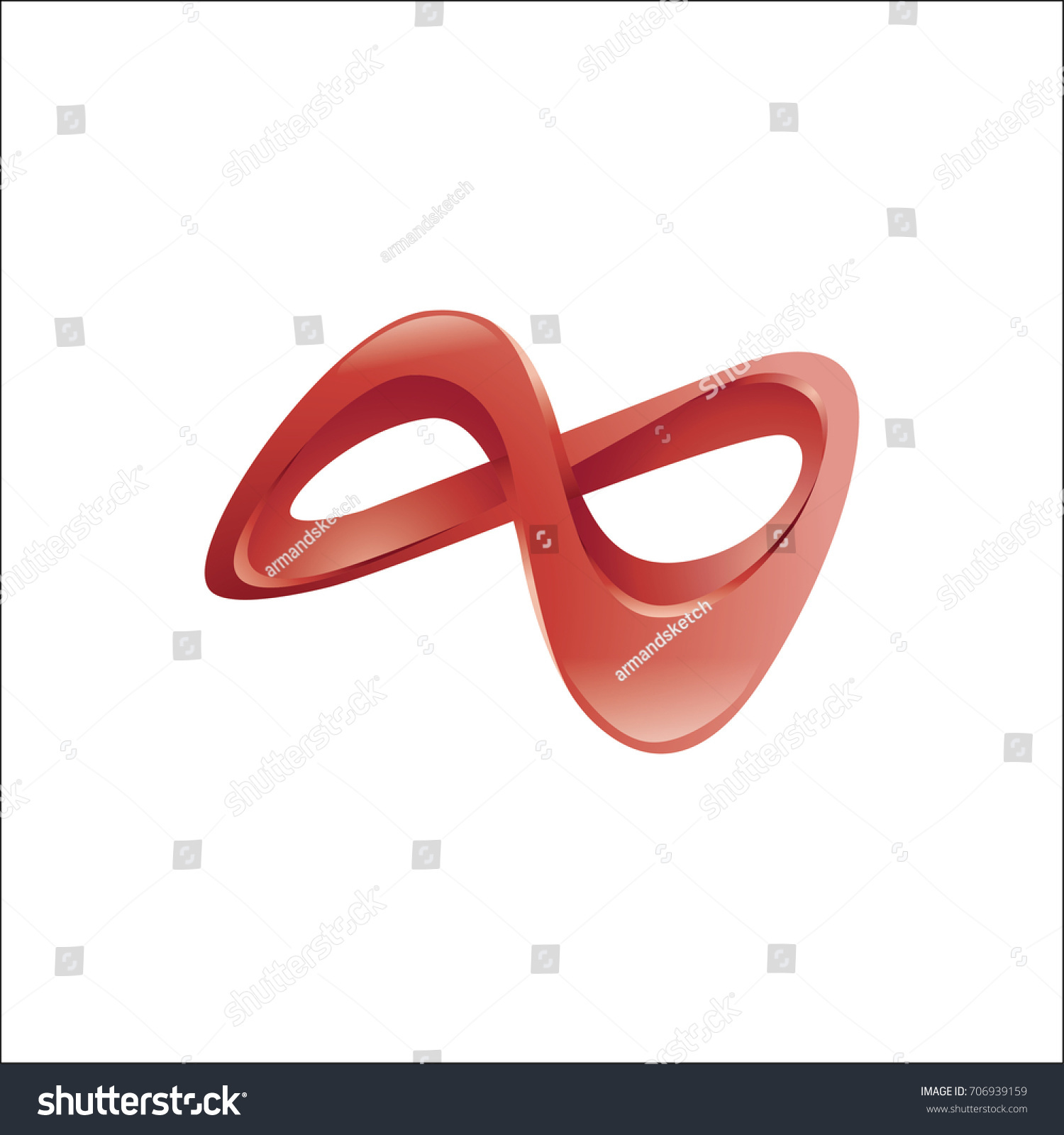 Red 3d Infinity Icon Logo Stock Vector (Royalty Free) 706939159