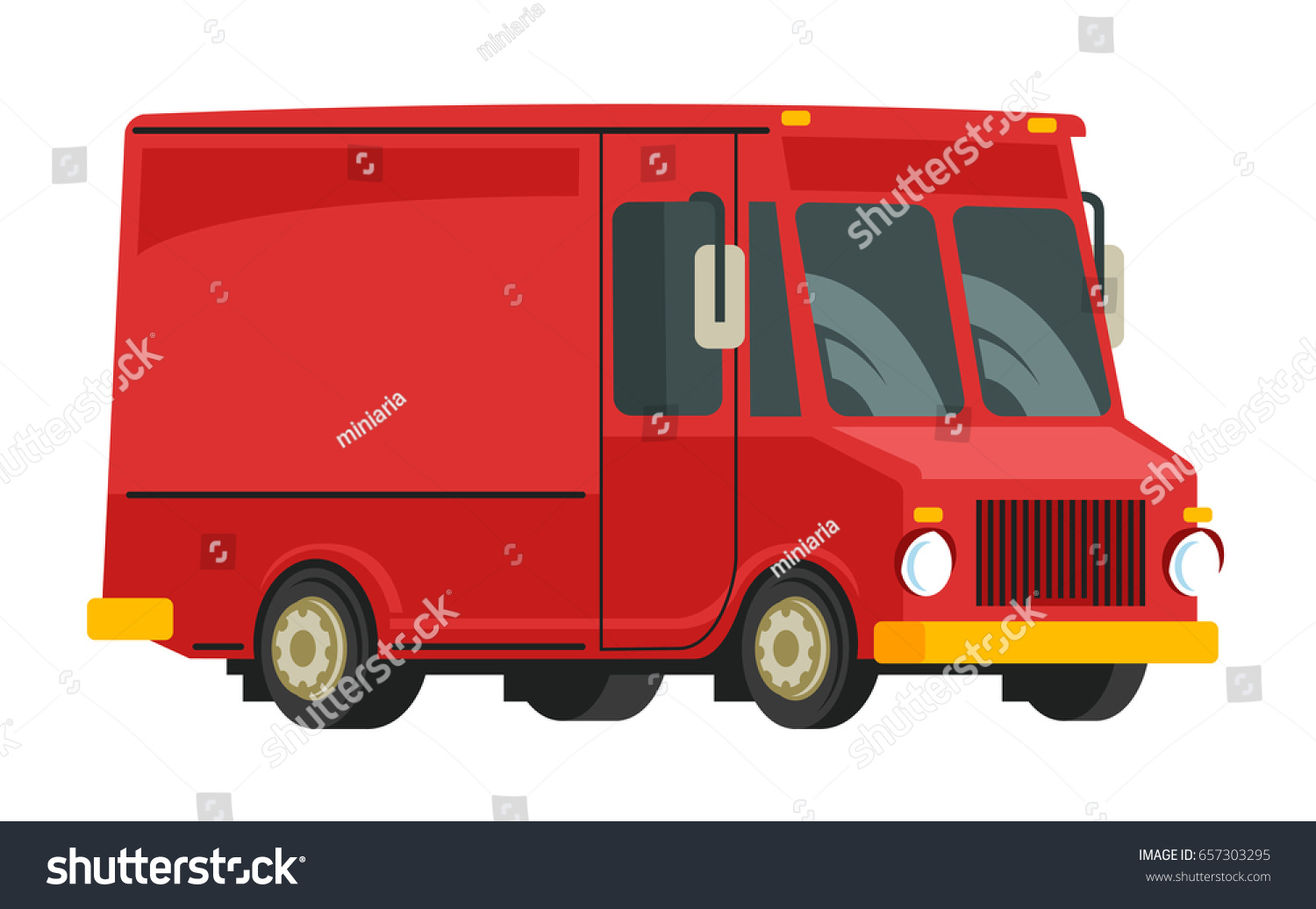 Red Delivery Truck Cargo Vector Stock Vector (Royalty Free) 657303295