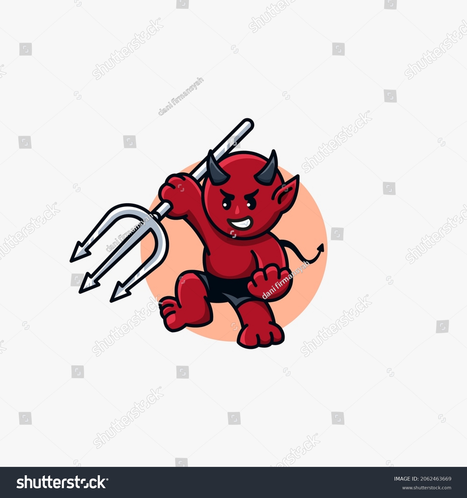 Red Devil Cartoon Logo Design Vector Stock Vector (Royalty Free ...