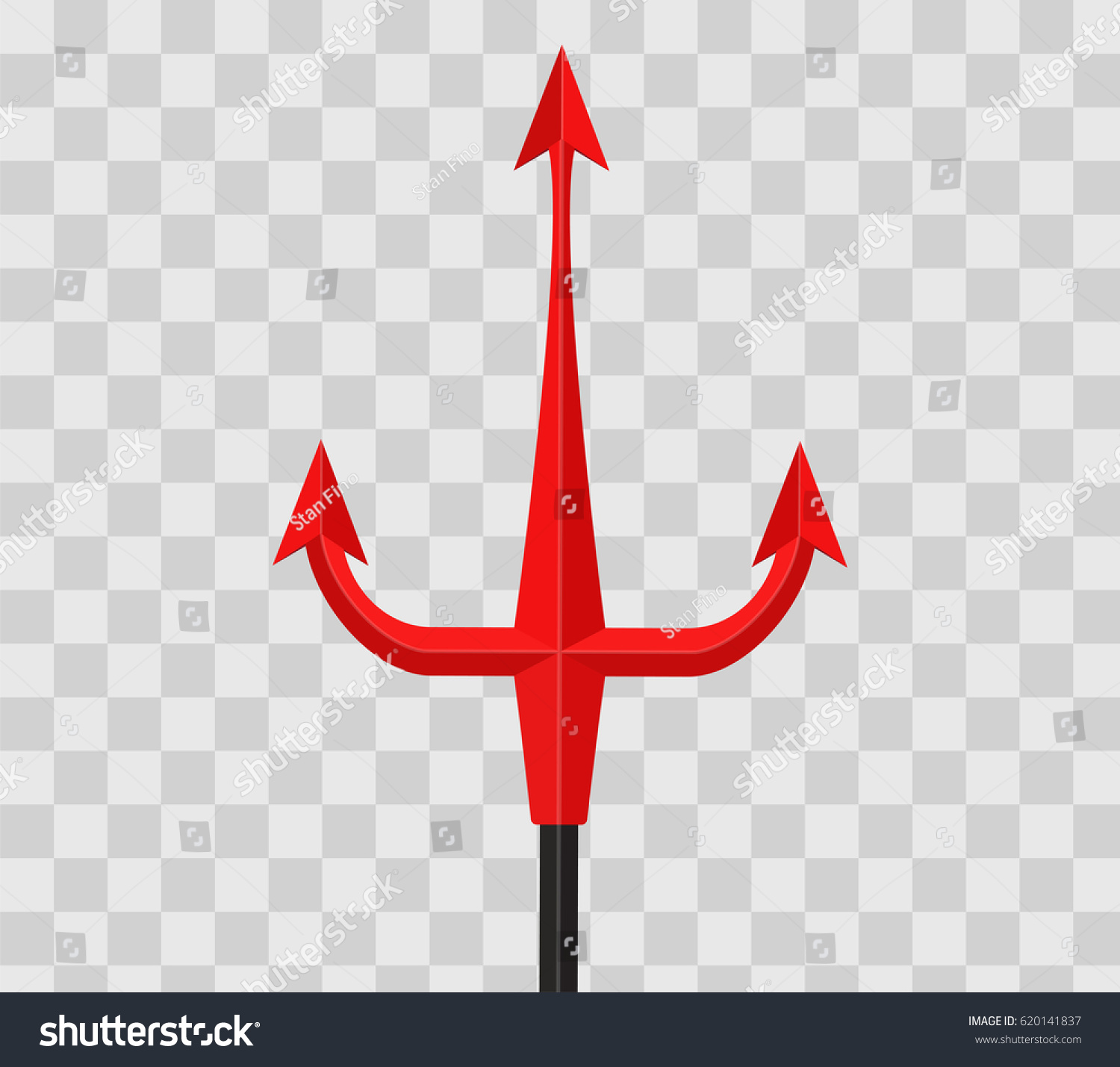 Red Devil Trident Isolated On Transparent Stock Vector (Royalty Free ...