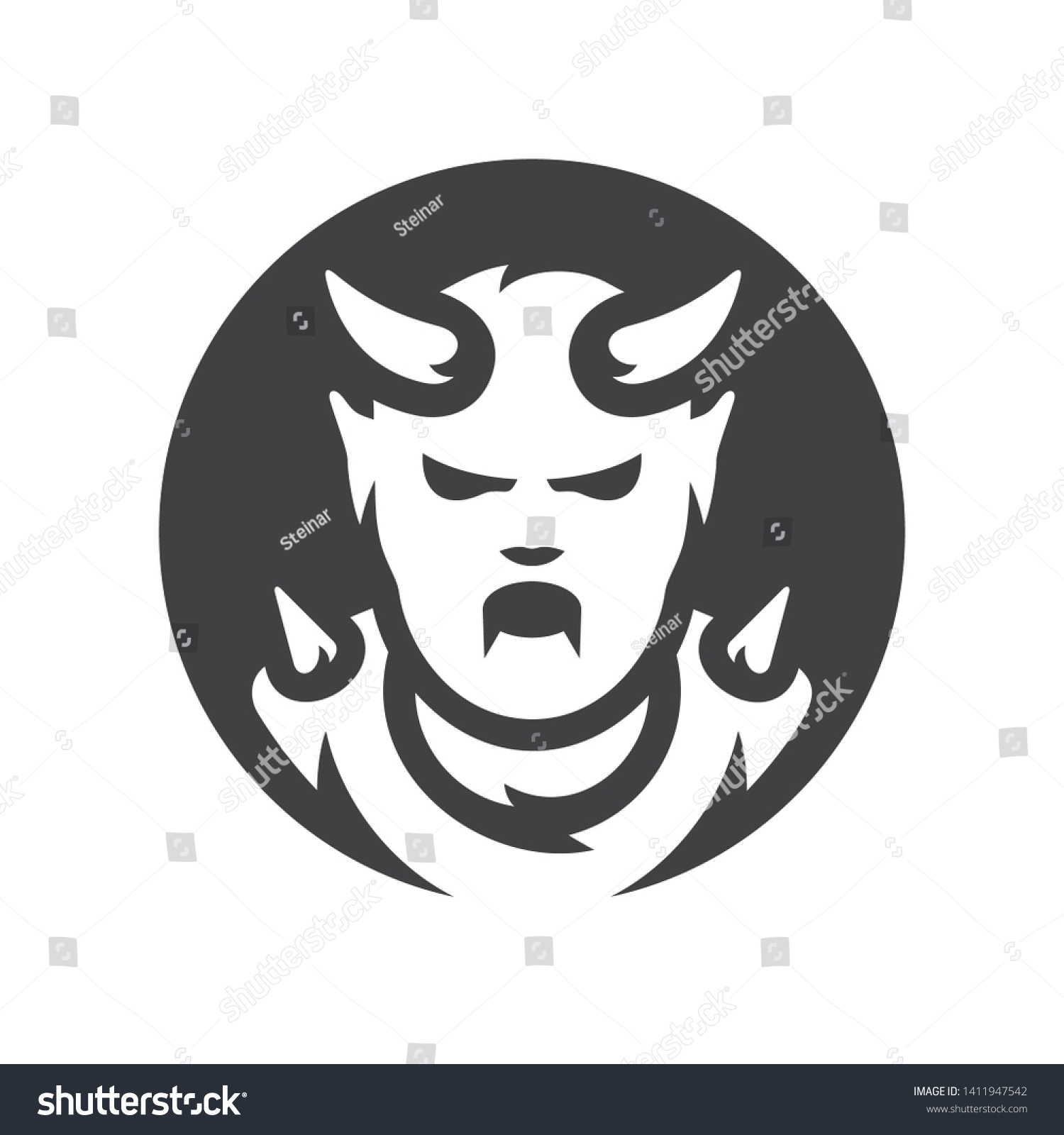 Red Devil Vector Silhouette Sign: vector de stock (libre de regalías ...