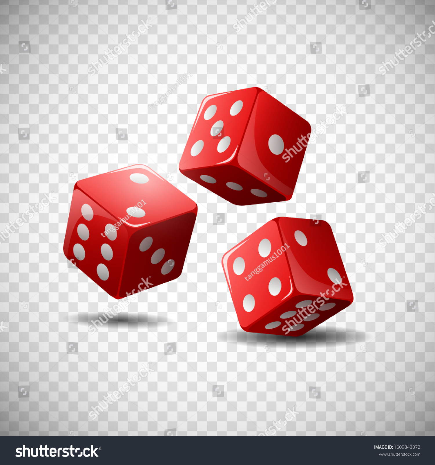 Red Dice On Isolated Transparent Background Stock Vector (Royalty Free ...