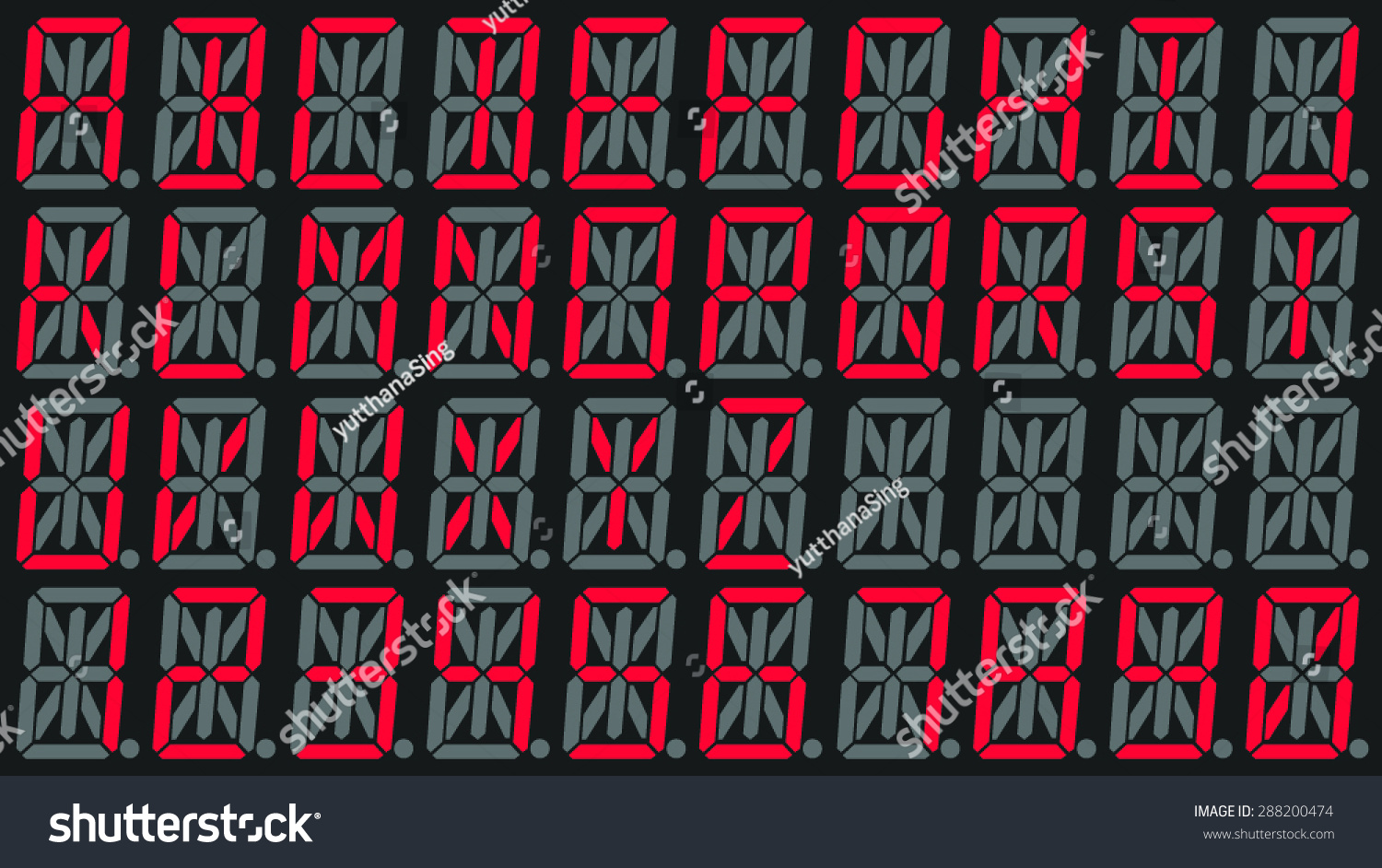 Red Digital Alphabet Stock Vector (Royalty Free) 288200474 | Shutterstock