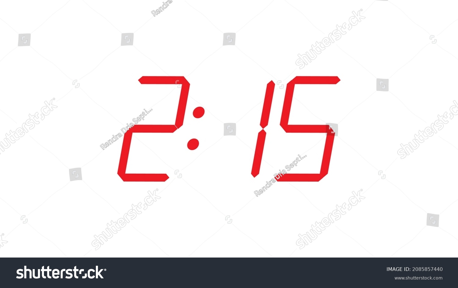 Plantilla de reloj digital rojo de: vector de stock (libre de regalías ...