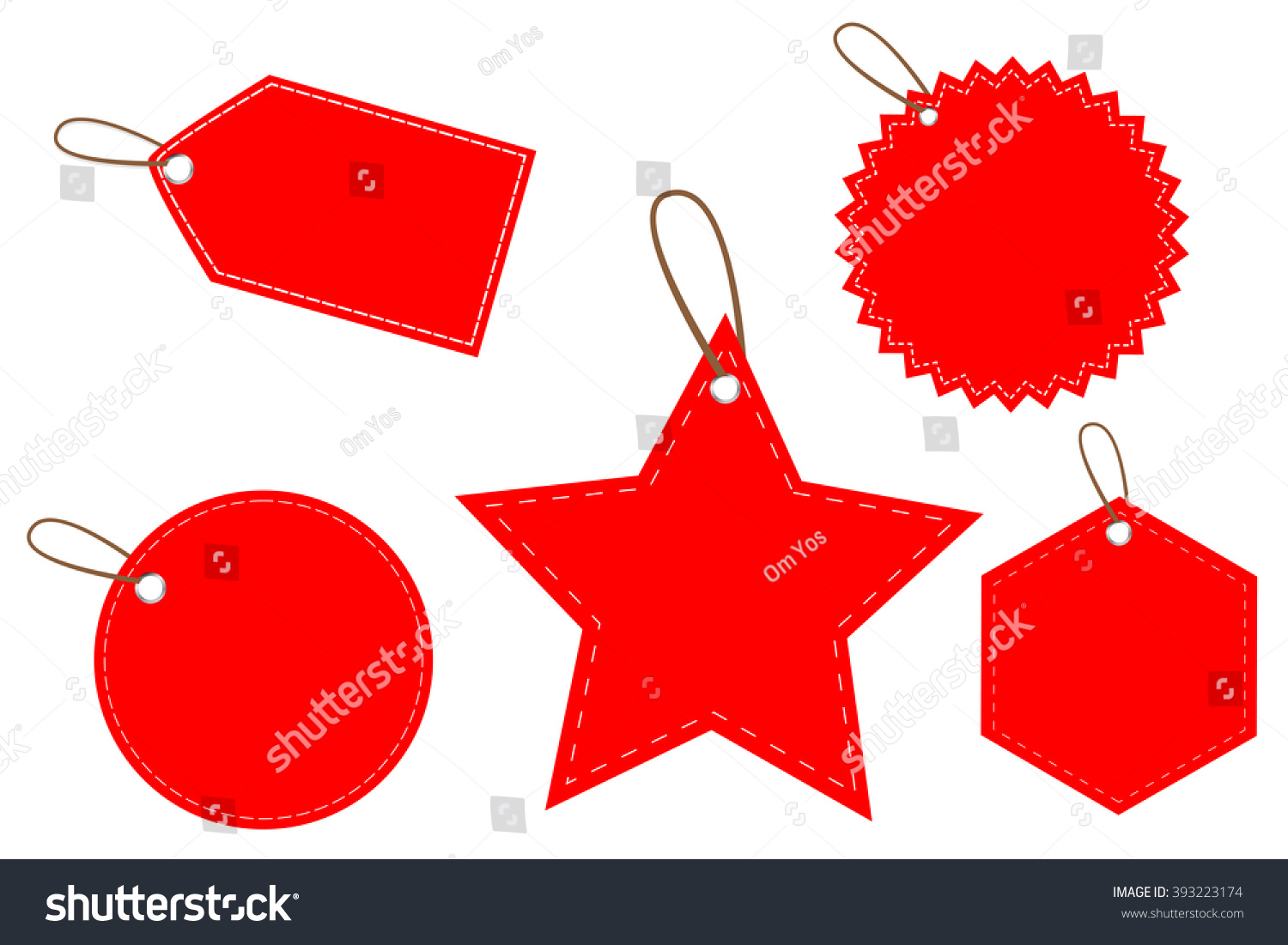 Red Doff Blank Tags Stock Vector (Royalty Free) 393223174 | Shutterstock