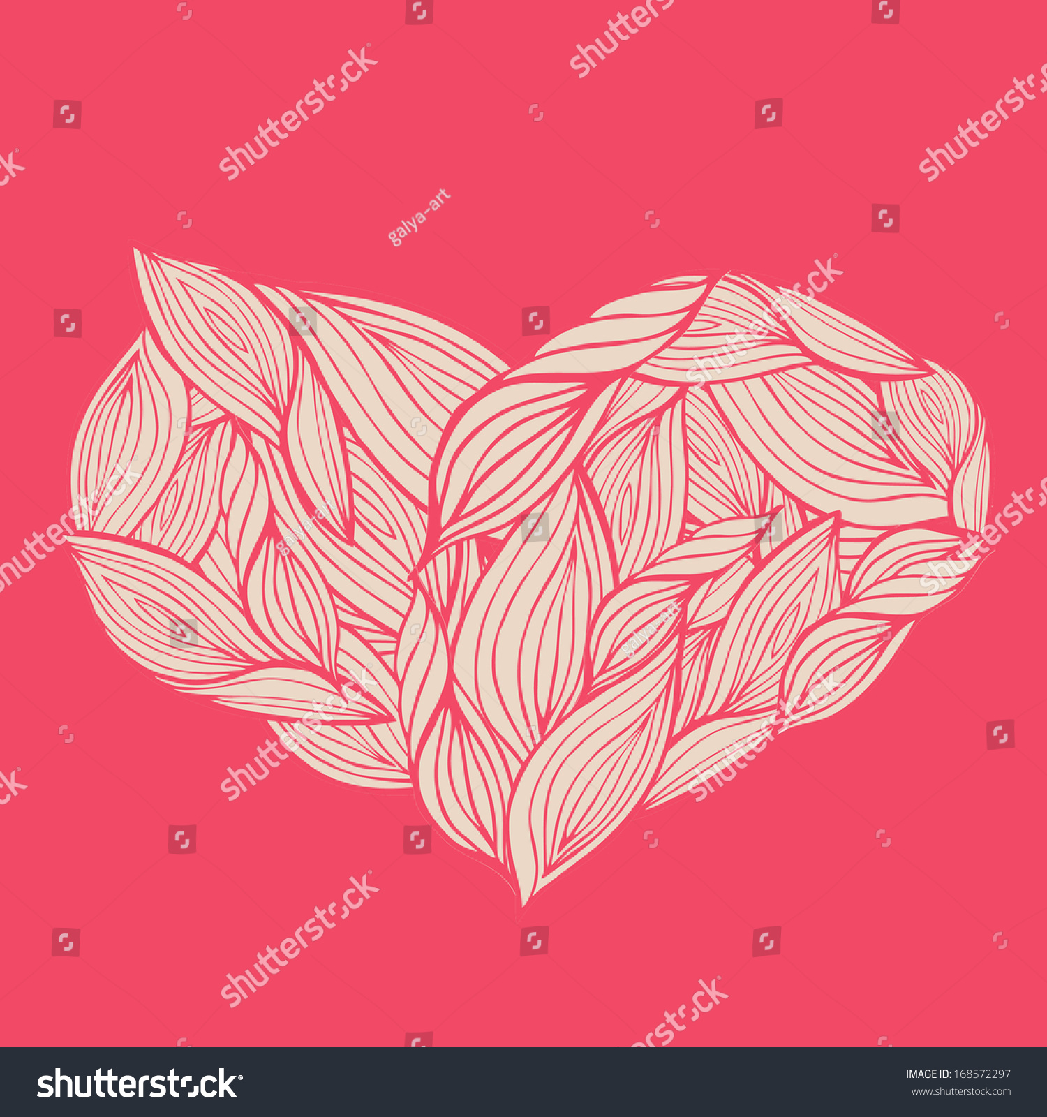 Red Doodle Heart Stock Vector (Royalty Free) 168572297 | Shutterstock