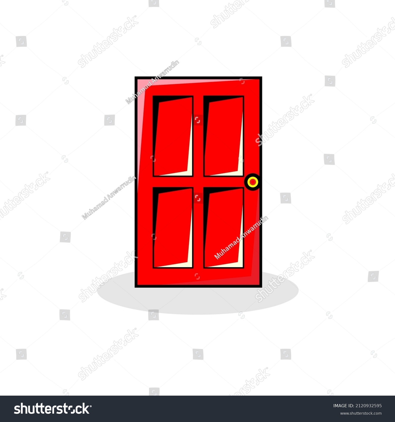 Red Door Illustration Vector 3 D Stock Vector (Royalty Free) 2120932595 ...