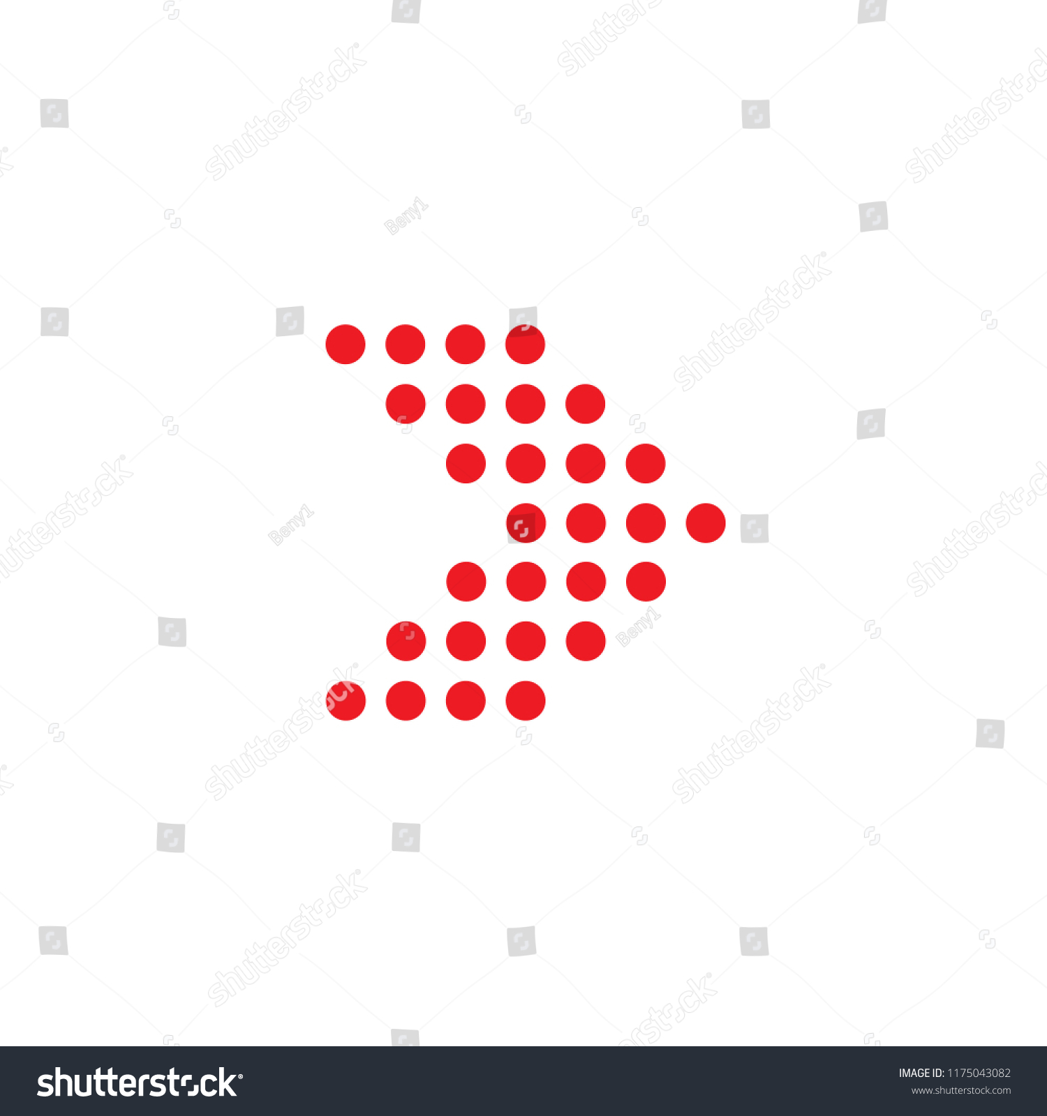 Red Dot Arrow Symbol: vector de stock (libre de regalías) 1175043082 ...