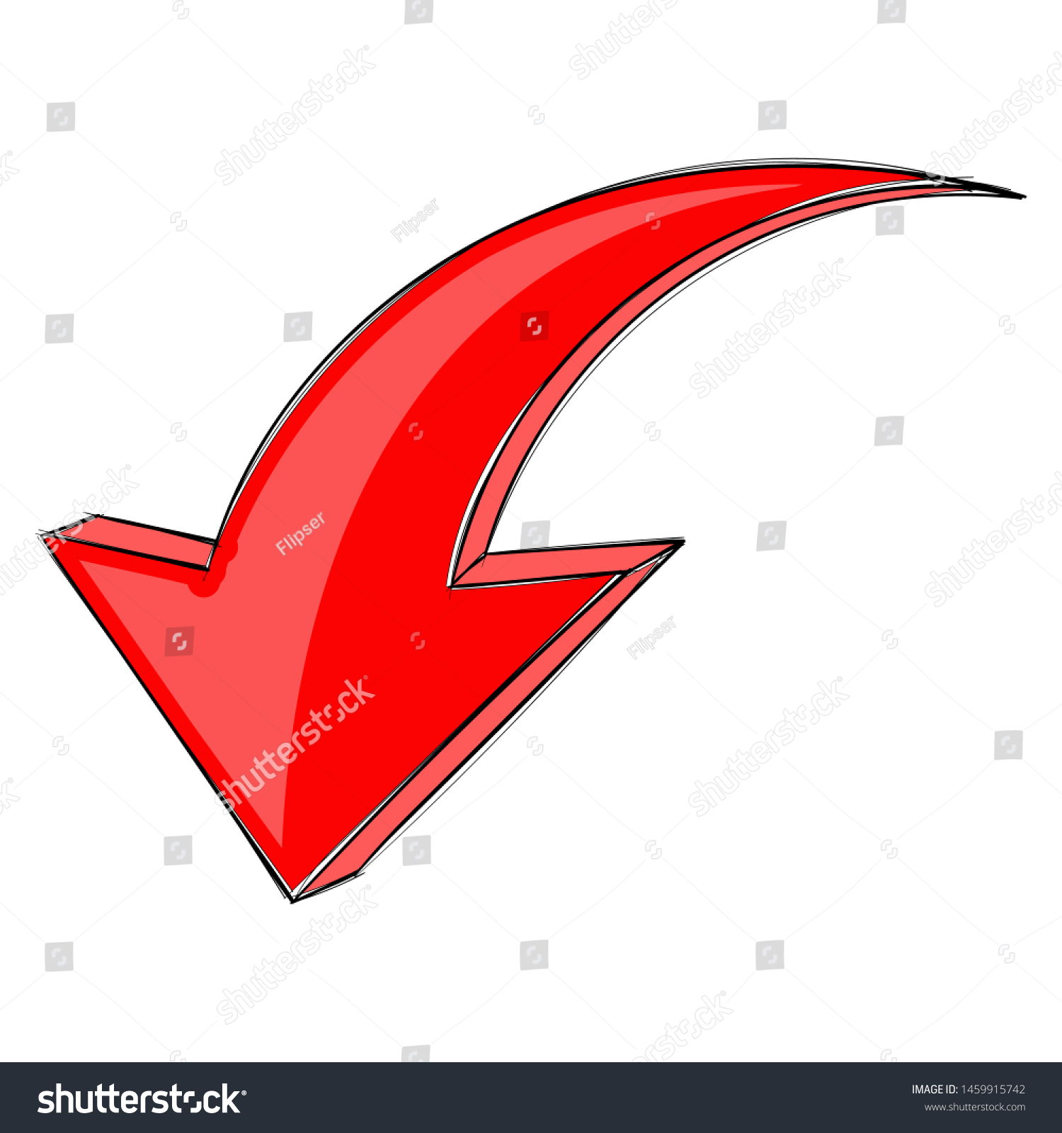 Red Down Arrow Vector Illustration Isolated Stock Vector (Royalty Free ...