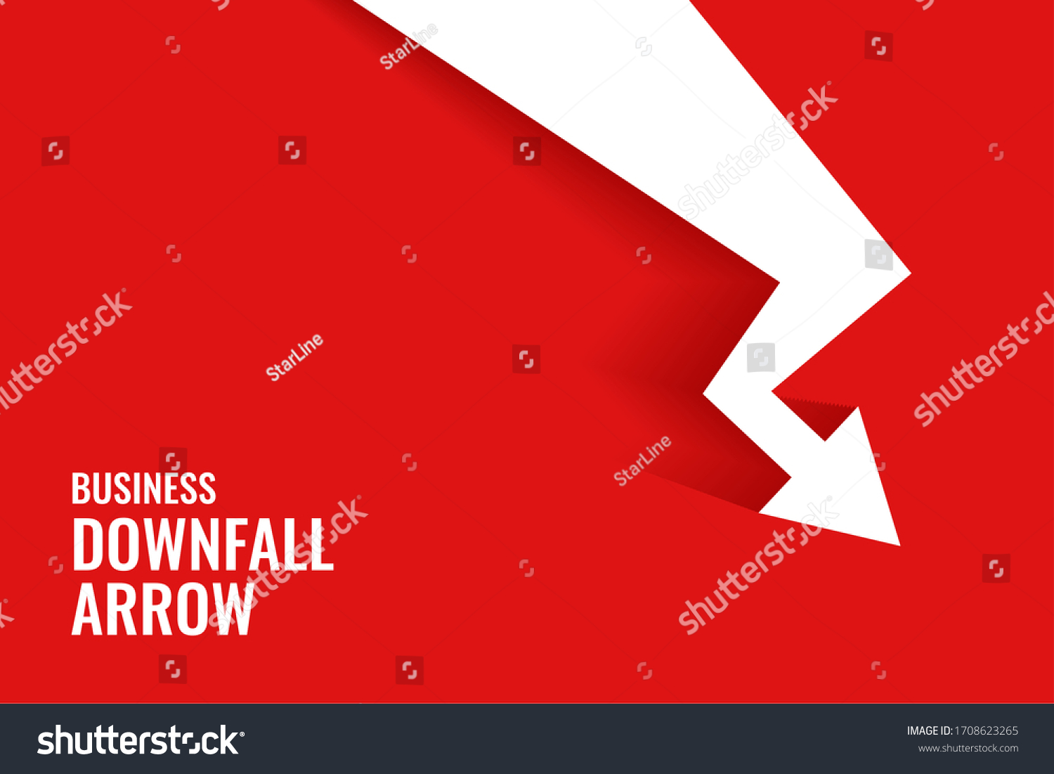 Red Downfall Arrow Showing Downward Trend Stock Vector (Royalty Free ...