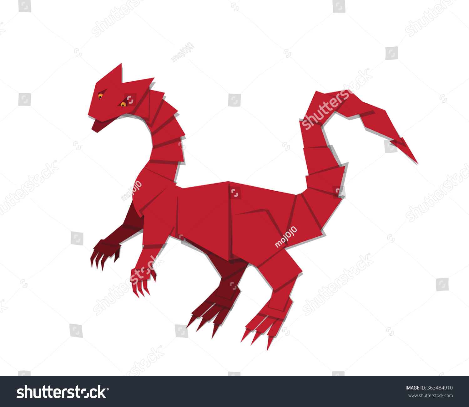 Red Dragon Origami Style Vector Object Stock Vector (Royalty Free ...