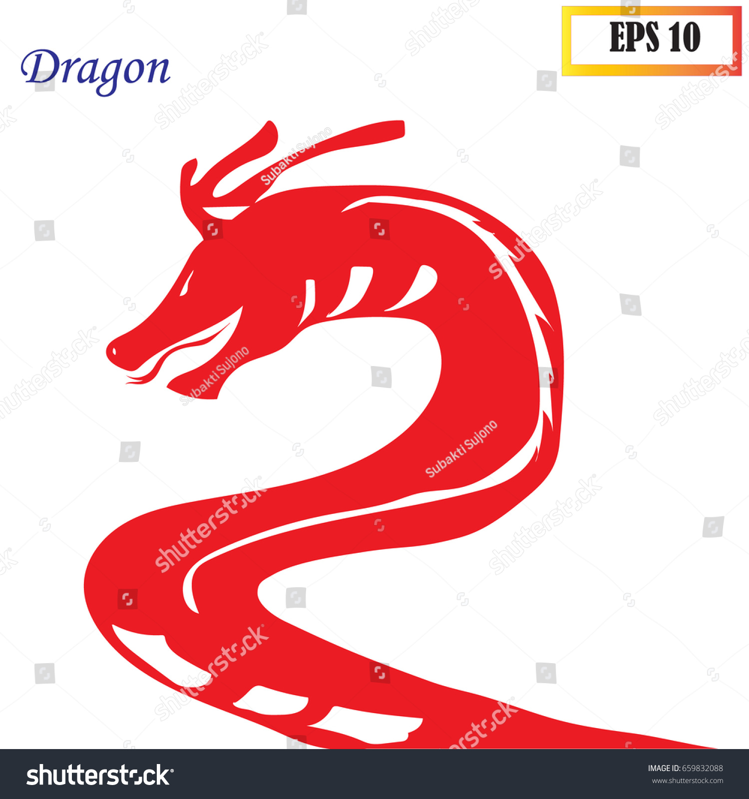 Red Dragon Logo Design Template Vector Stock Vector (Royalty Free ...