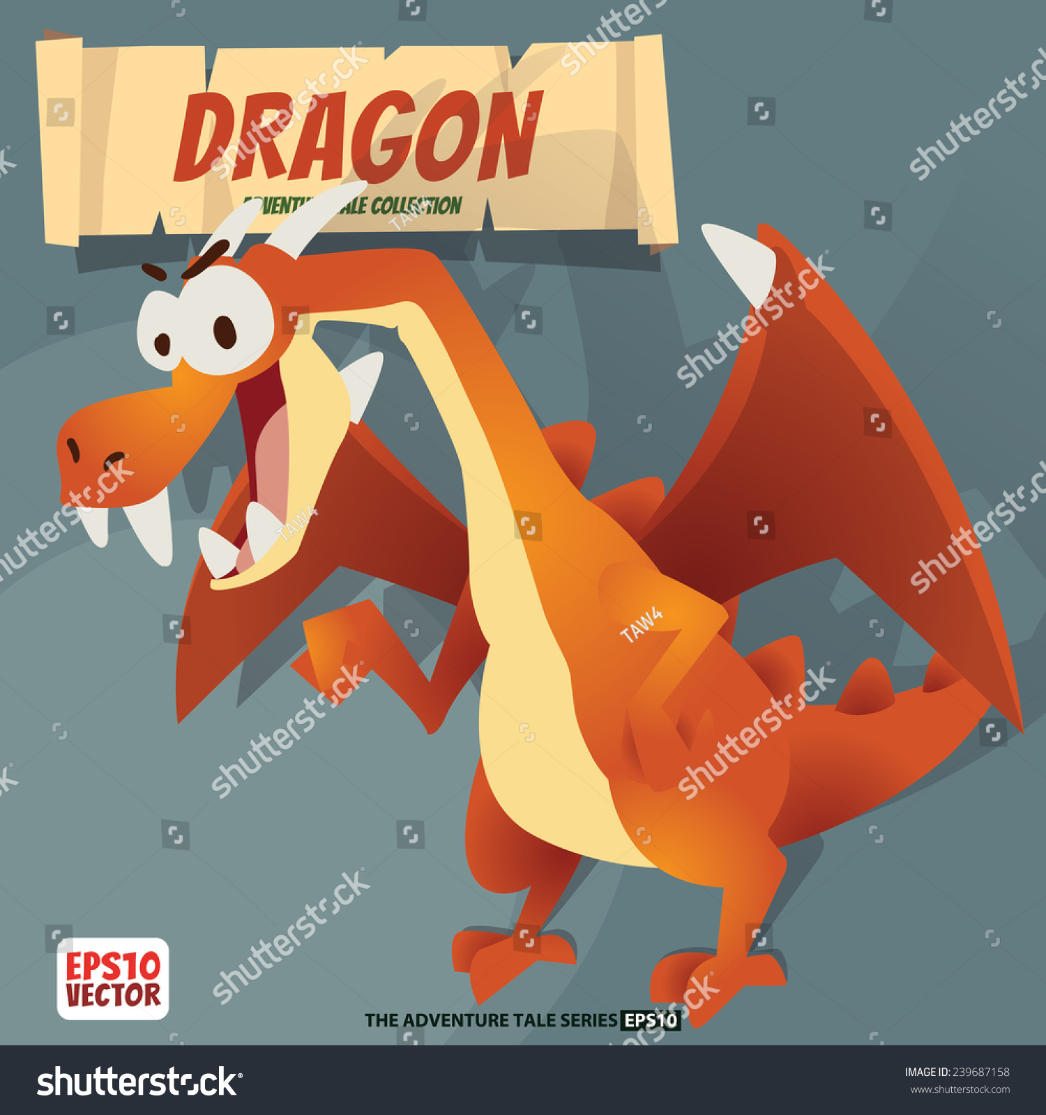 Red Dragon Vector Art Illustration Stock Vector (Royalty Free) 239687158