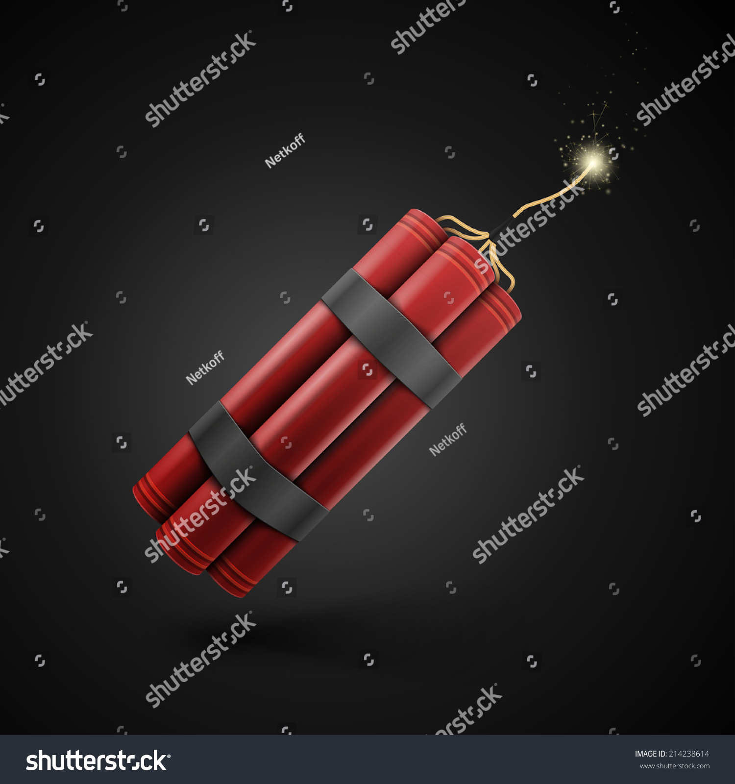 Red Dynamite Isolated On Black Background Stock Vector (Royalty Free ...