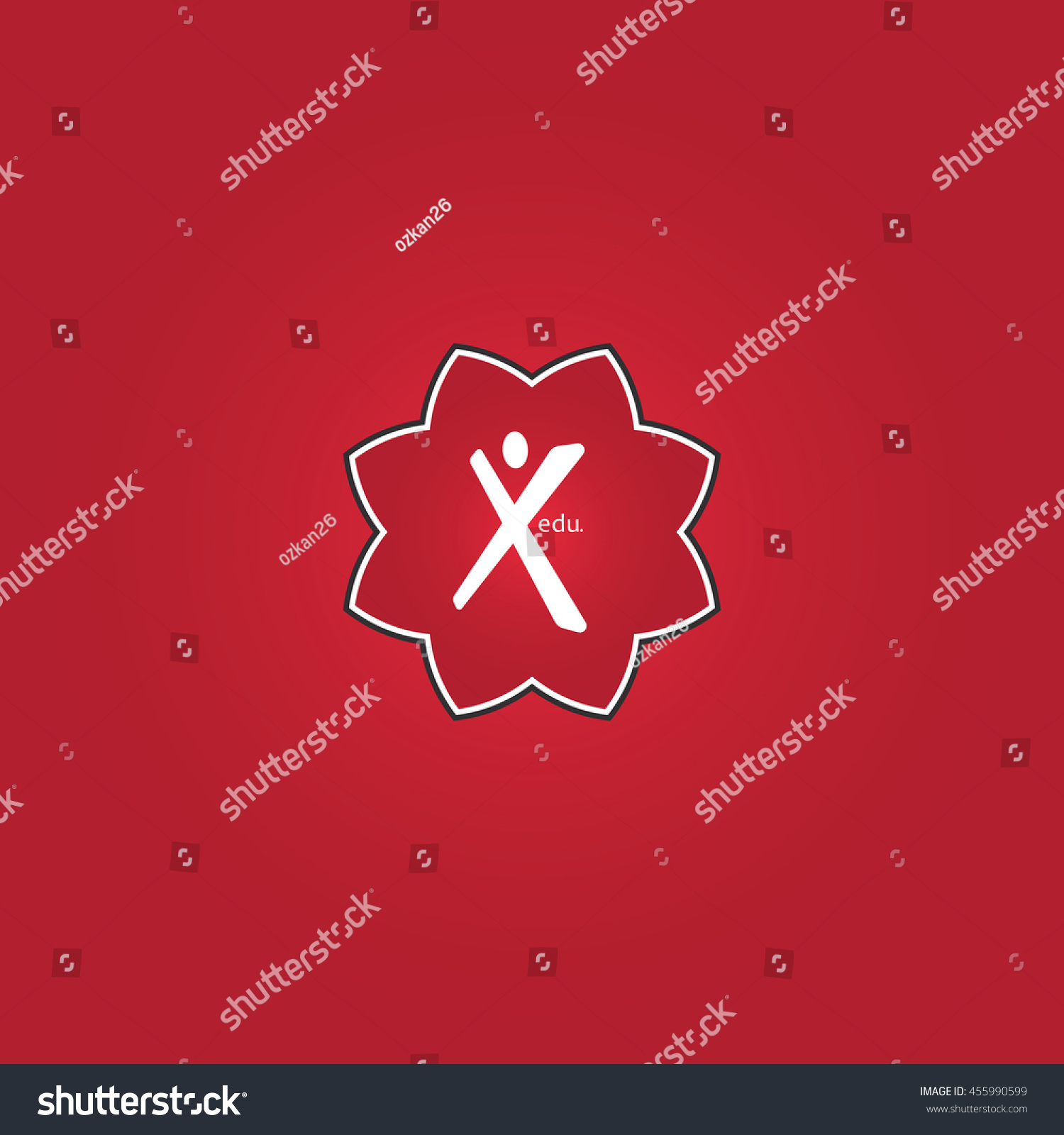Red Education Logo Design Gradient Background Stock Vector (Royalty ...