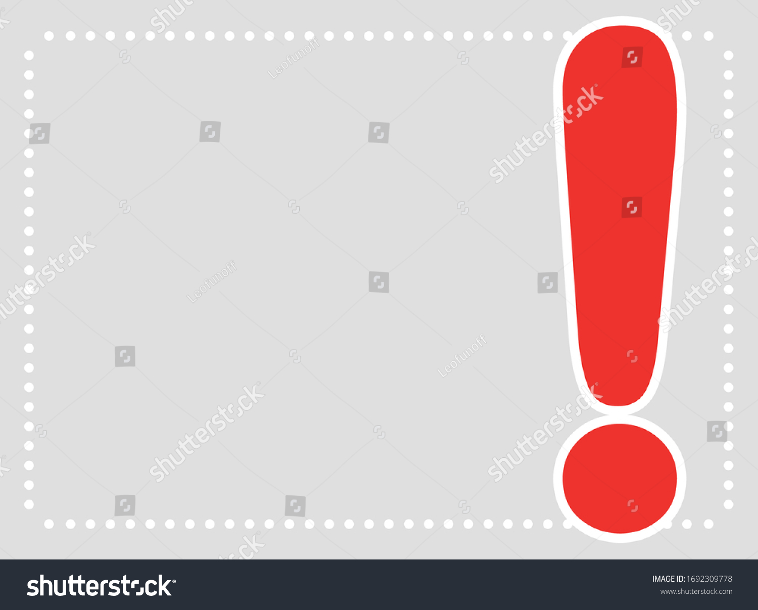 Red Exclamation Mark On Gray Background Stock Vector (Royalty Free ...