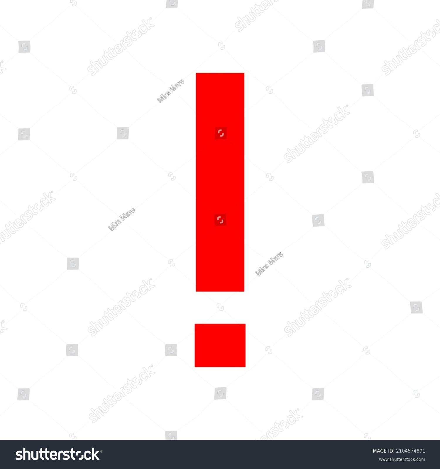 Red Exclamation Mark On White Background Stock Vector (Royalty Free ...