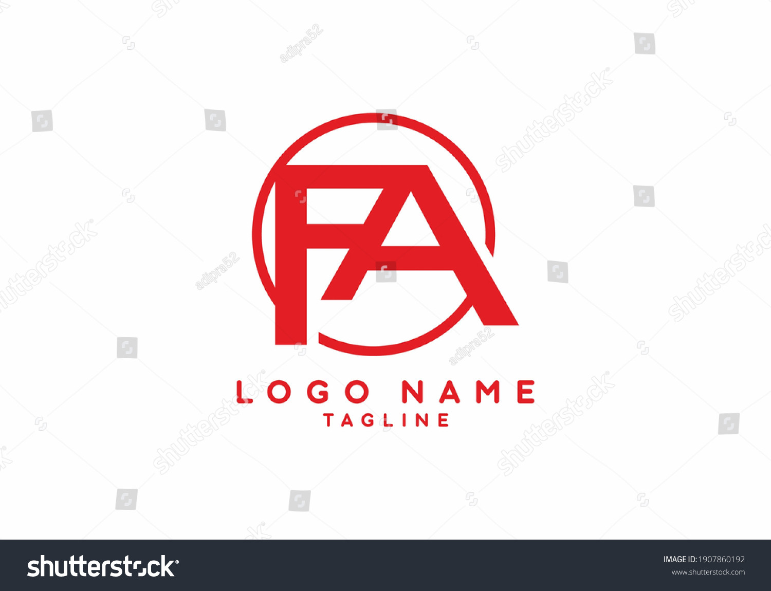 Red Fa Initial Letters Logo Design Stock Vector (Royalty Free ...