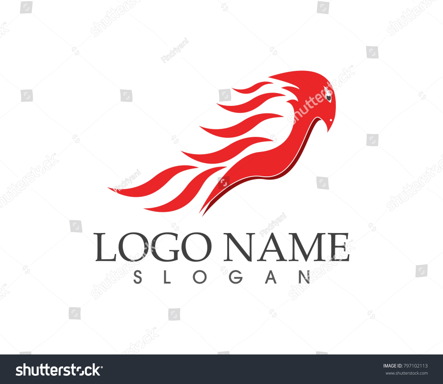 Red Falcon Logo Design Stock Vector (Royalty Free) 797102113