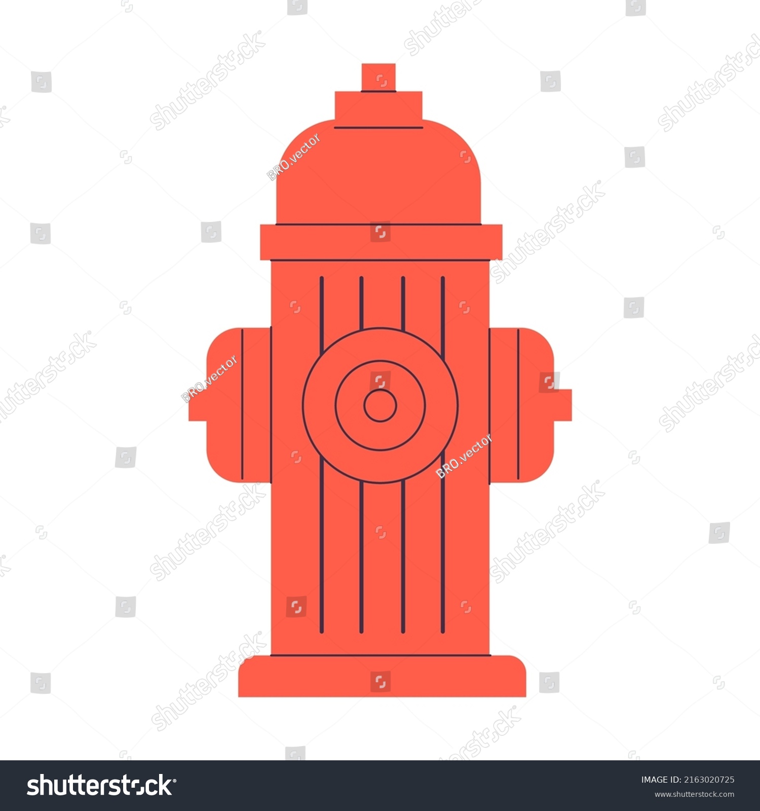 Red Fire Hydrant Hydrant Simple Flat Stock Vector (Royalty Free ...
