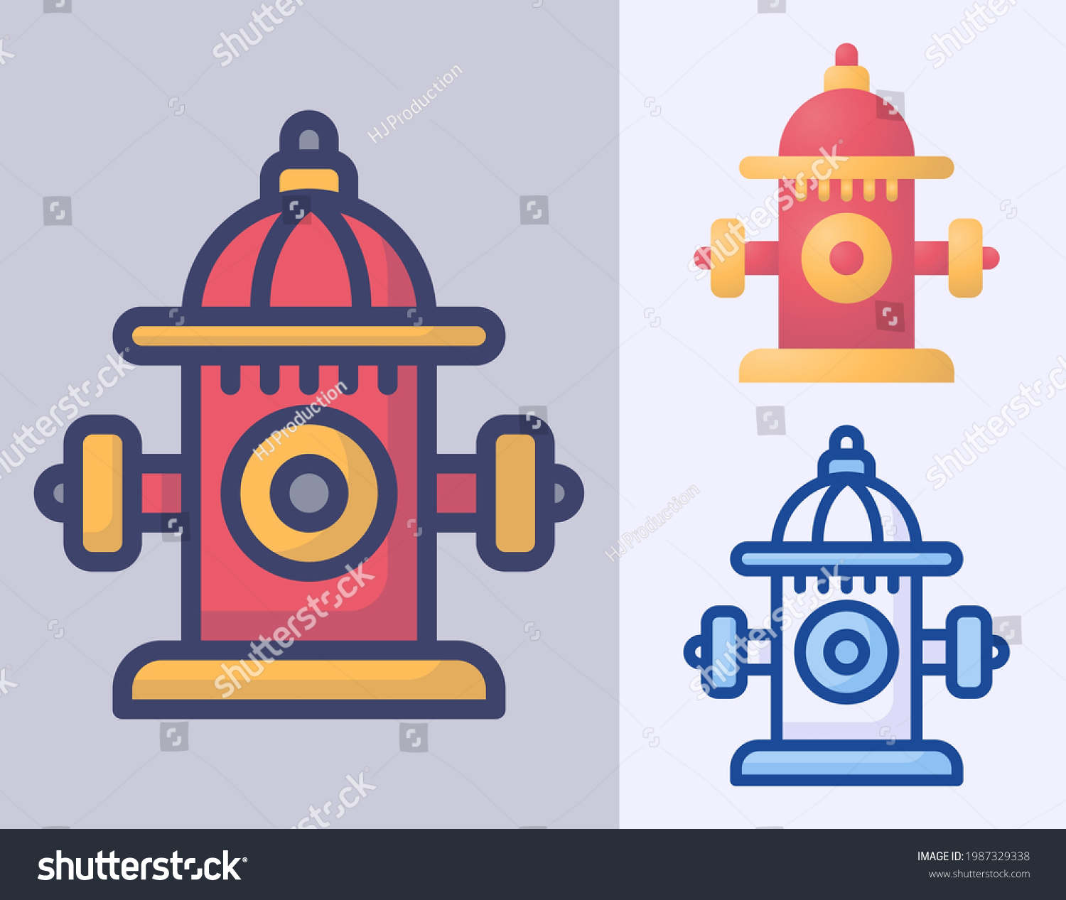 Red Fire Hydrant Vector Cartoon Icon Stock Vector (Royalty Free) 1987329338