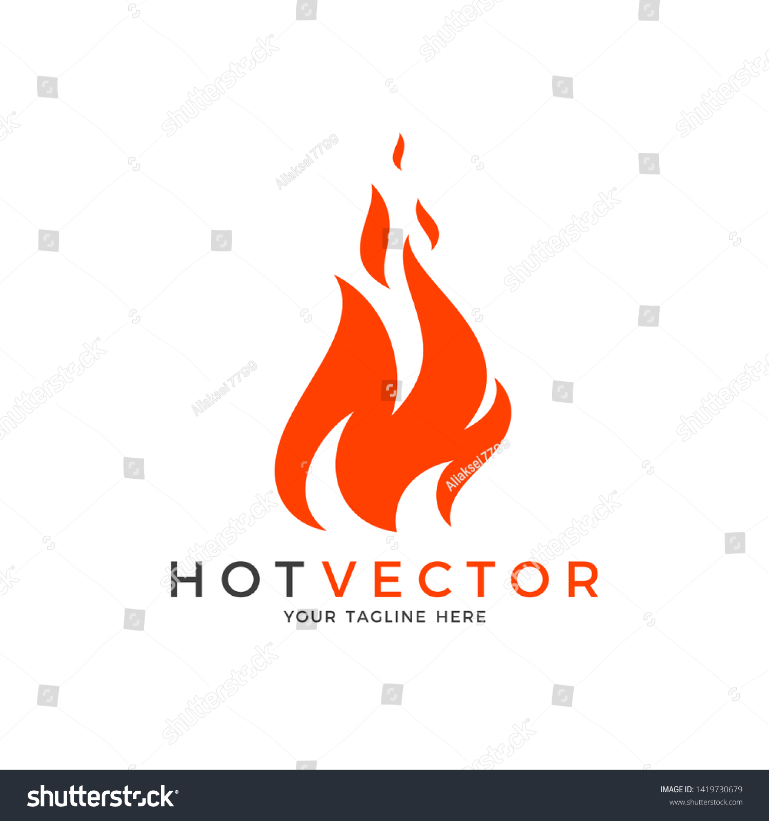 Red Fire Logo Isolated Fire On Stock Vector (Royalty Free) 1419730679