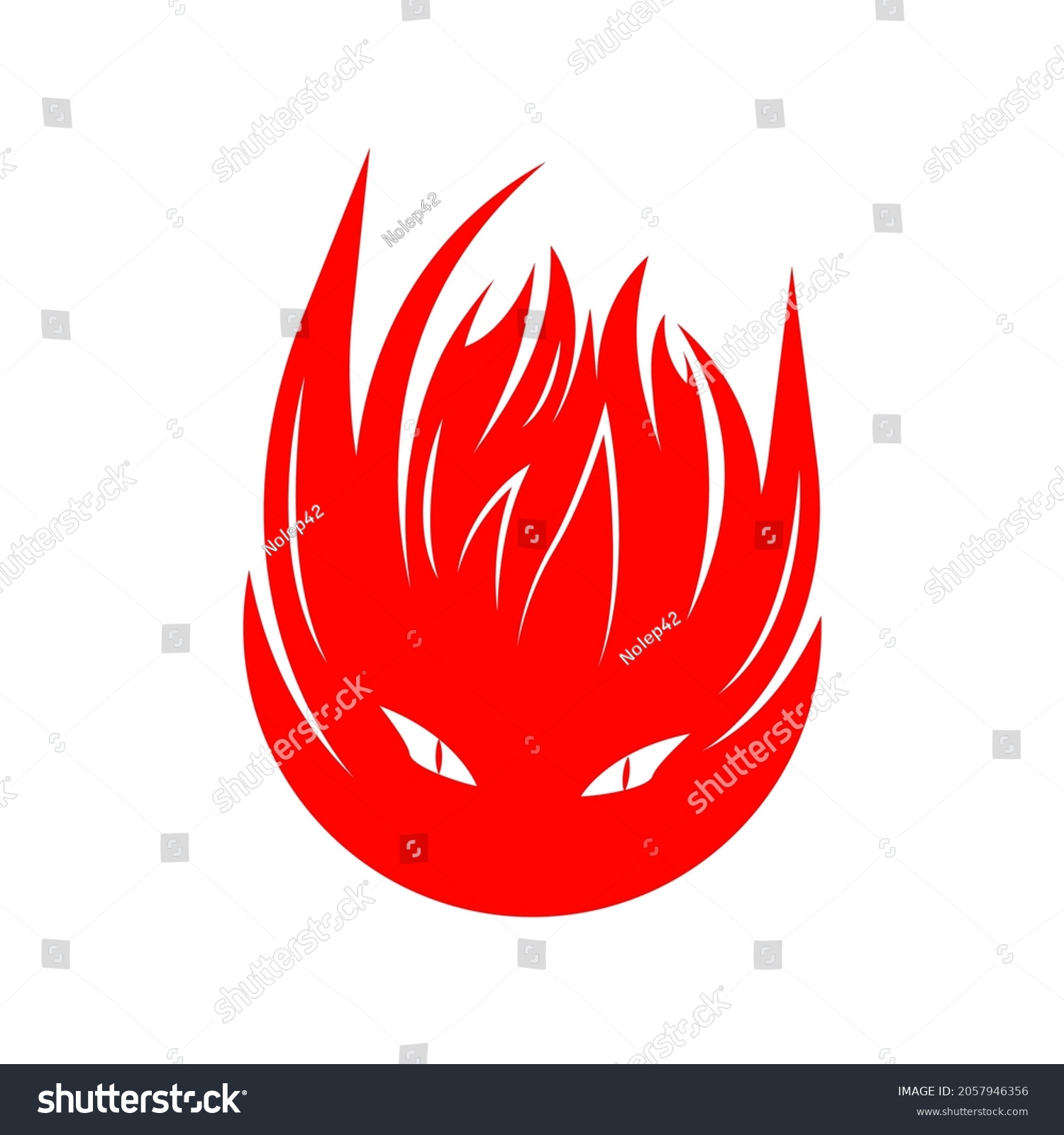 Red Fire Sign Logo Design Stock Vector (Royalty Free) 2057946356 ...