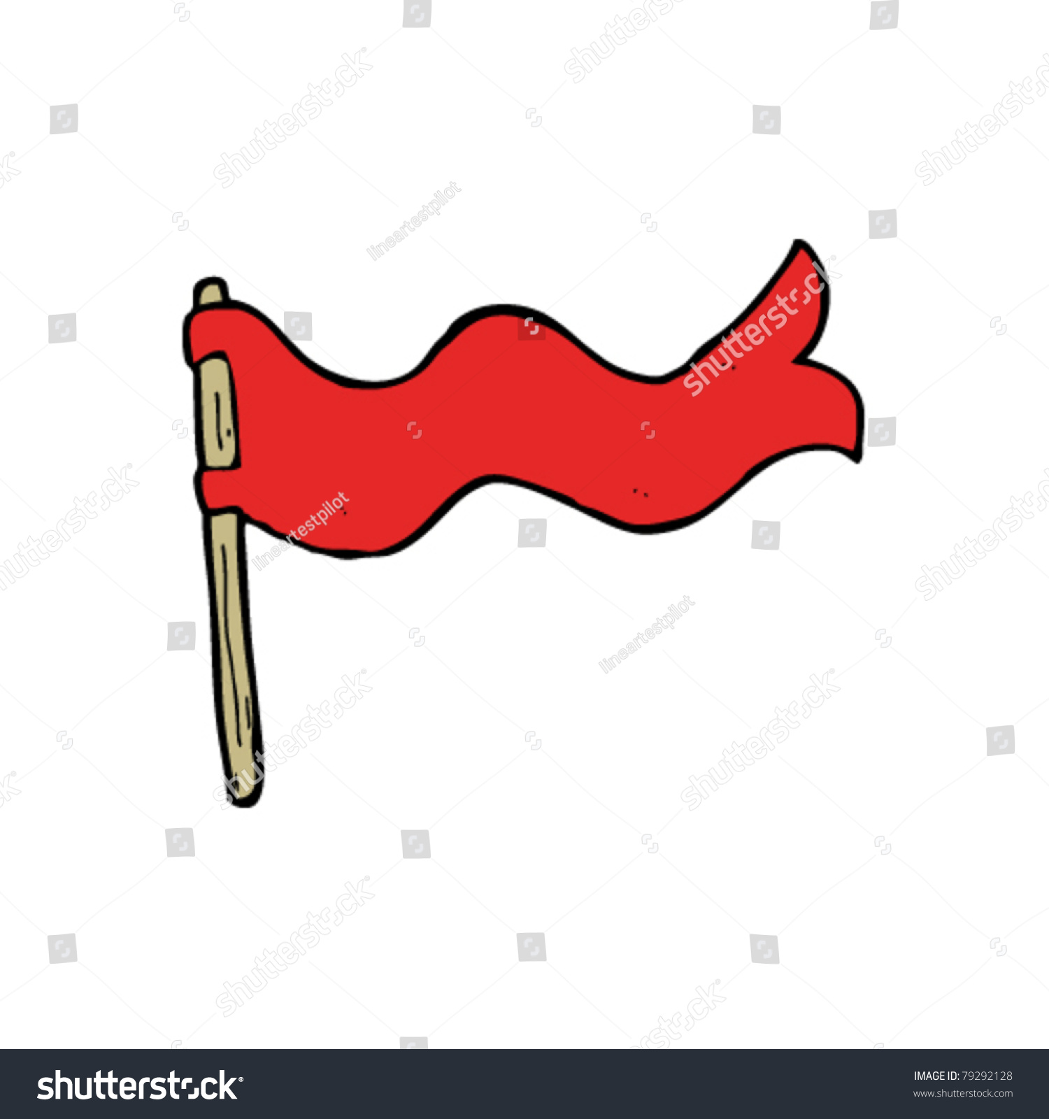 Red Flag Cartoon Stock Vector Illustration 79292128 : Shutterstock