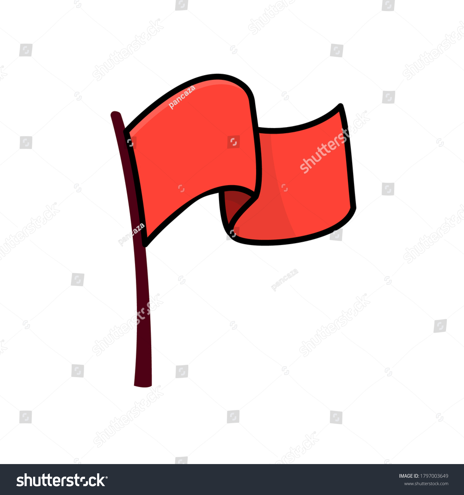 Red Flag Flat Illustration Icon Stock Vector (Royalty Free) 1797003649